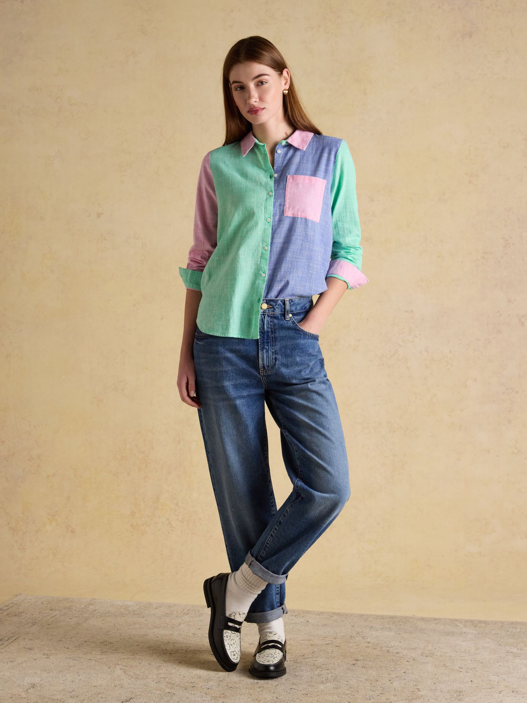 Buy Joules Ida Hotch Potch Long Sleeve Cotton Shirt from the Next UK ...