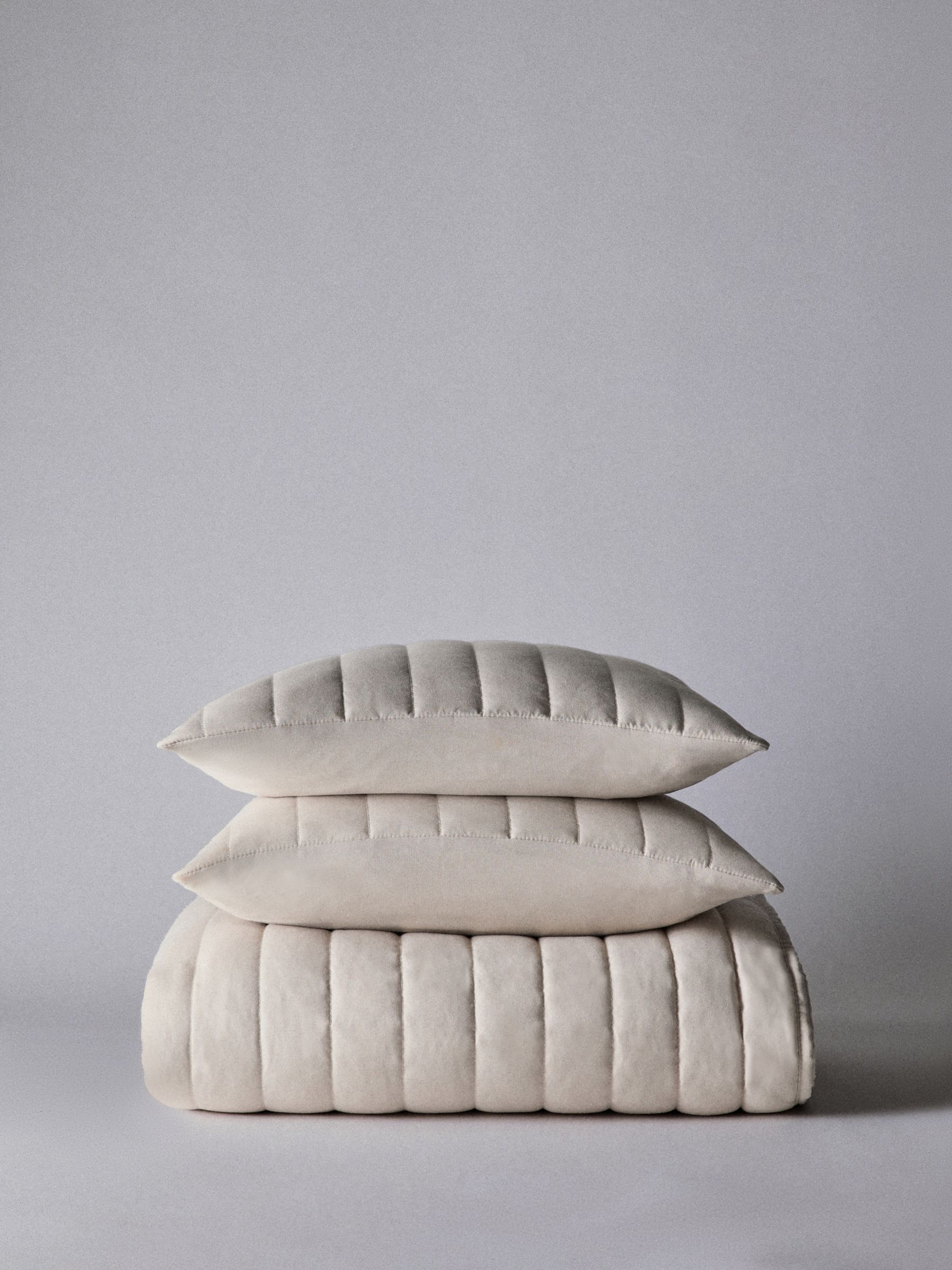 Buy The Set Natural 3 piece Quilted Bedspread and Cushion Covers from ...