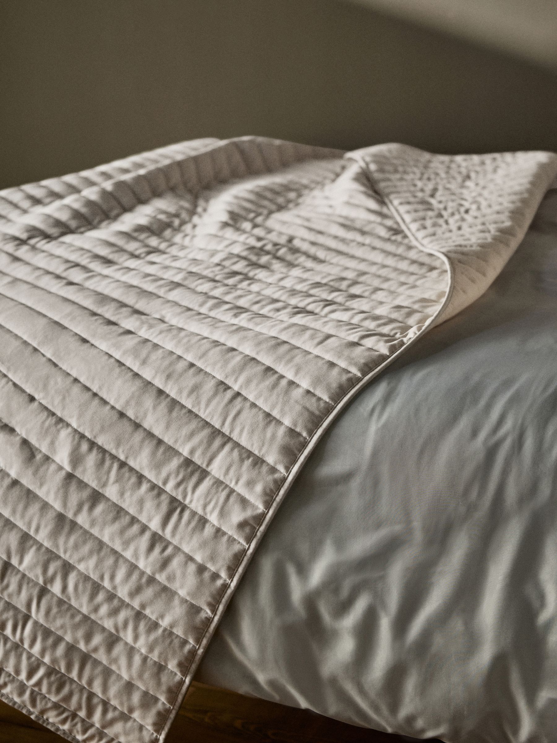 Buy The Set Natural 3 piece Quilted Bedspread and Cushion Covers from ...