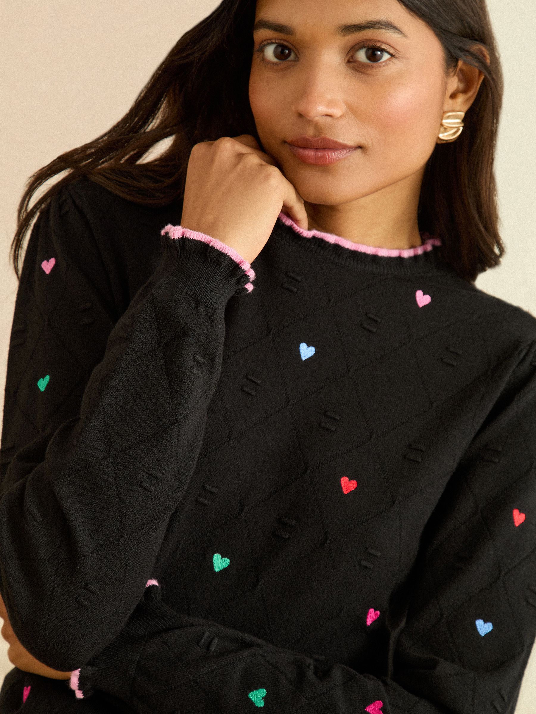 Buy Love & Roses Black Embroidered Detail Knitted Jumper from Next ...