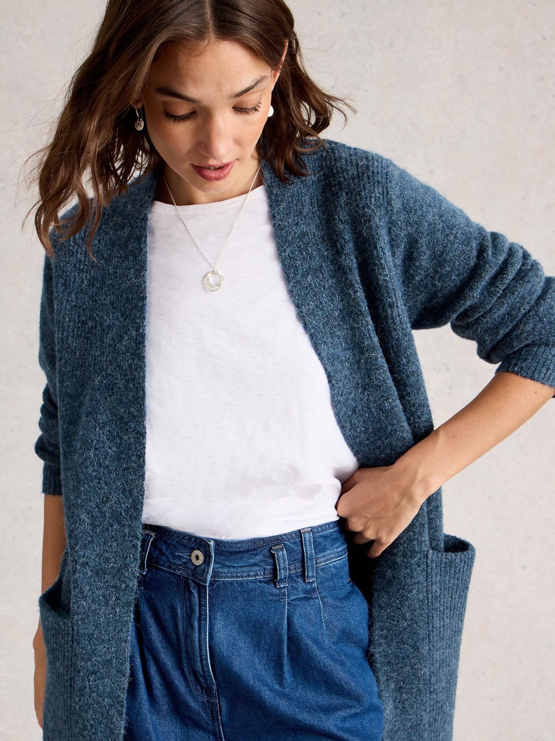 Buy White Stuff Blue Erin Long Line Cardigan from Next USA