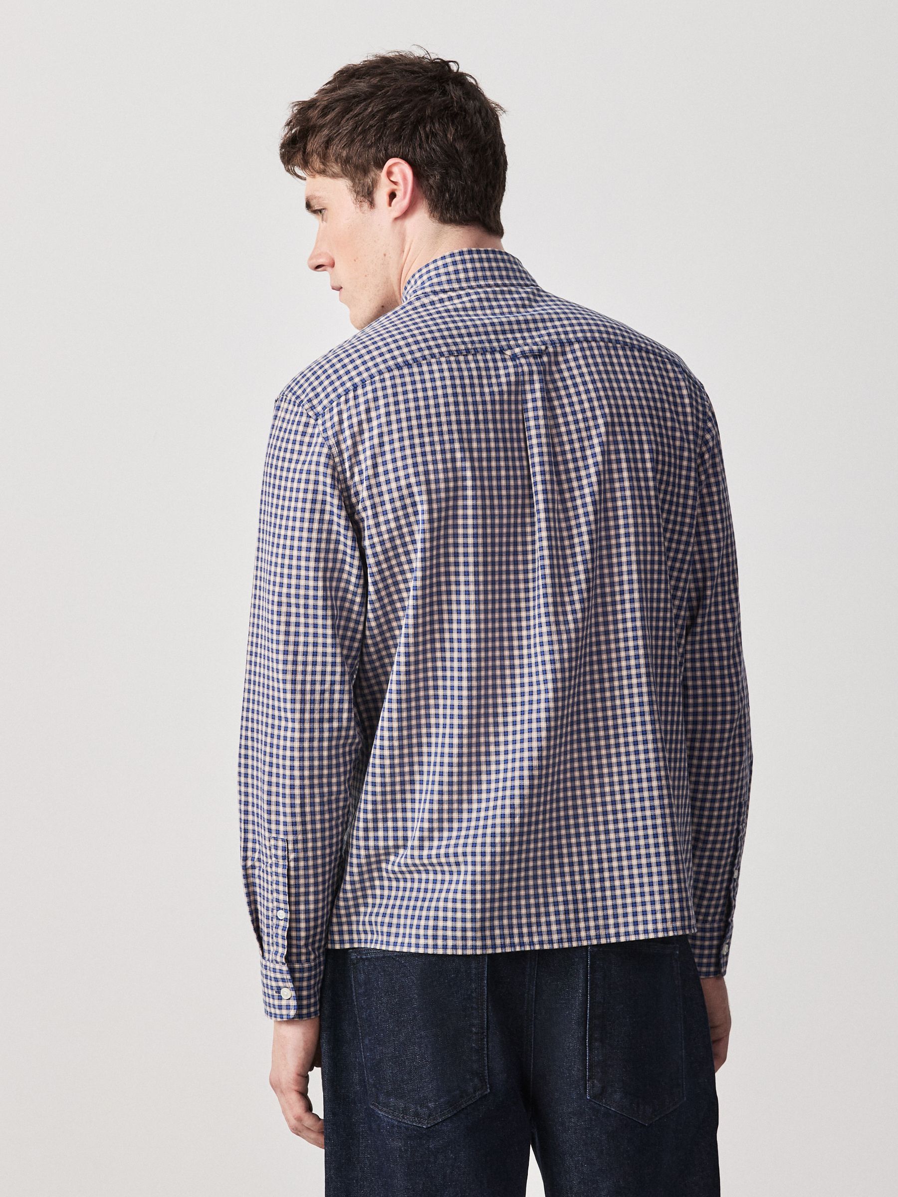 Buy Blue Micro Check Long Sleeve Shirt from the Next UK online shop