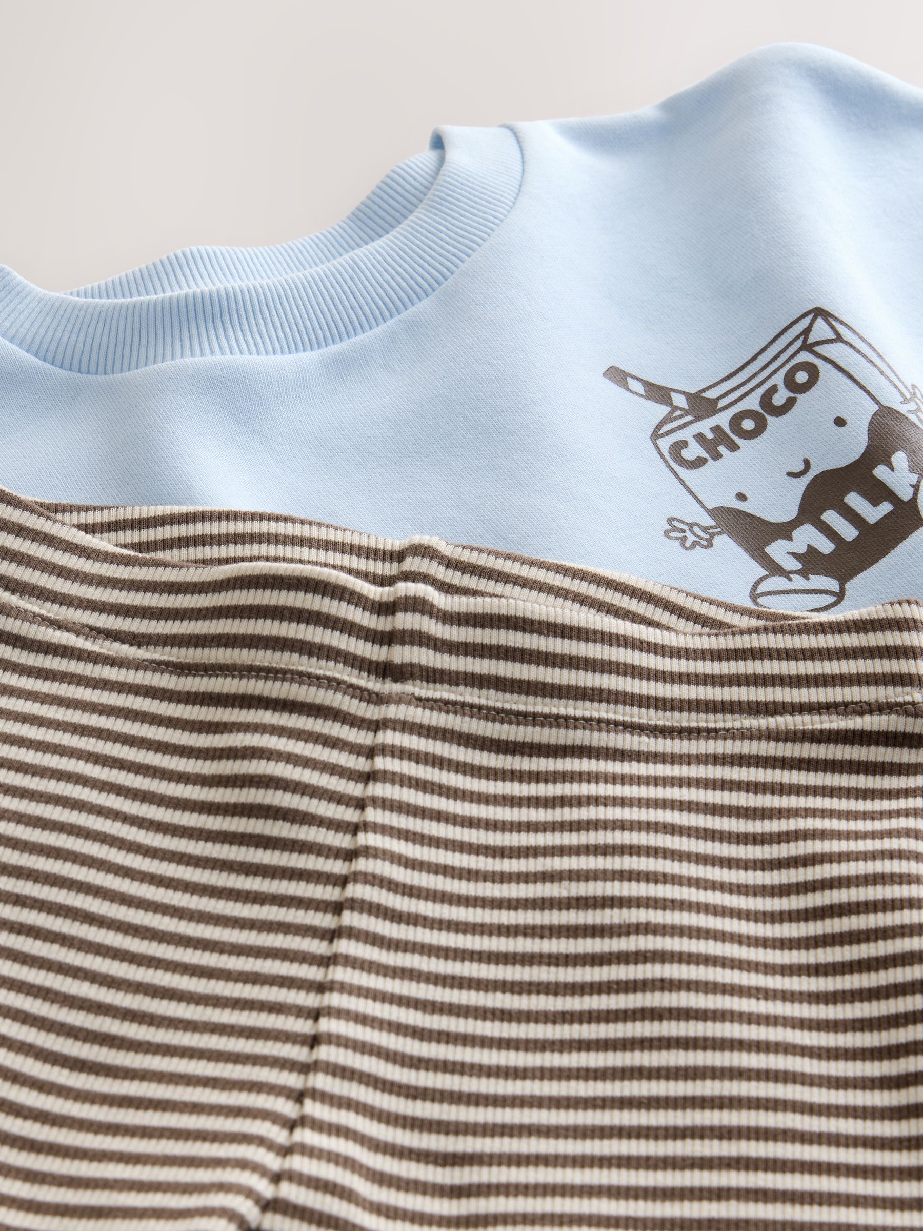 Buy Blue Milk Print Sweatshirt And Leggings Set (3mths-7yrs) from the ...