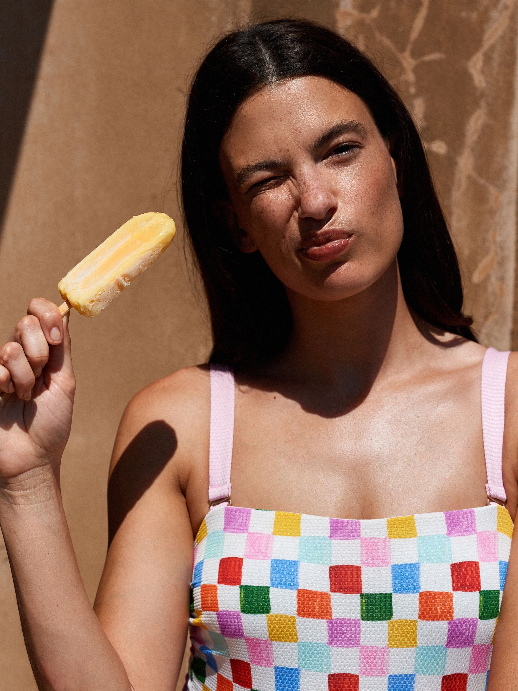 Buy Eleanor Bowmer Multi Check Bandeau Tummy Control Swimsuit from the ...