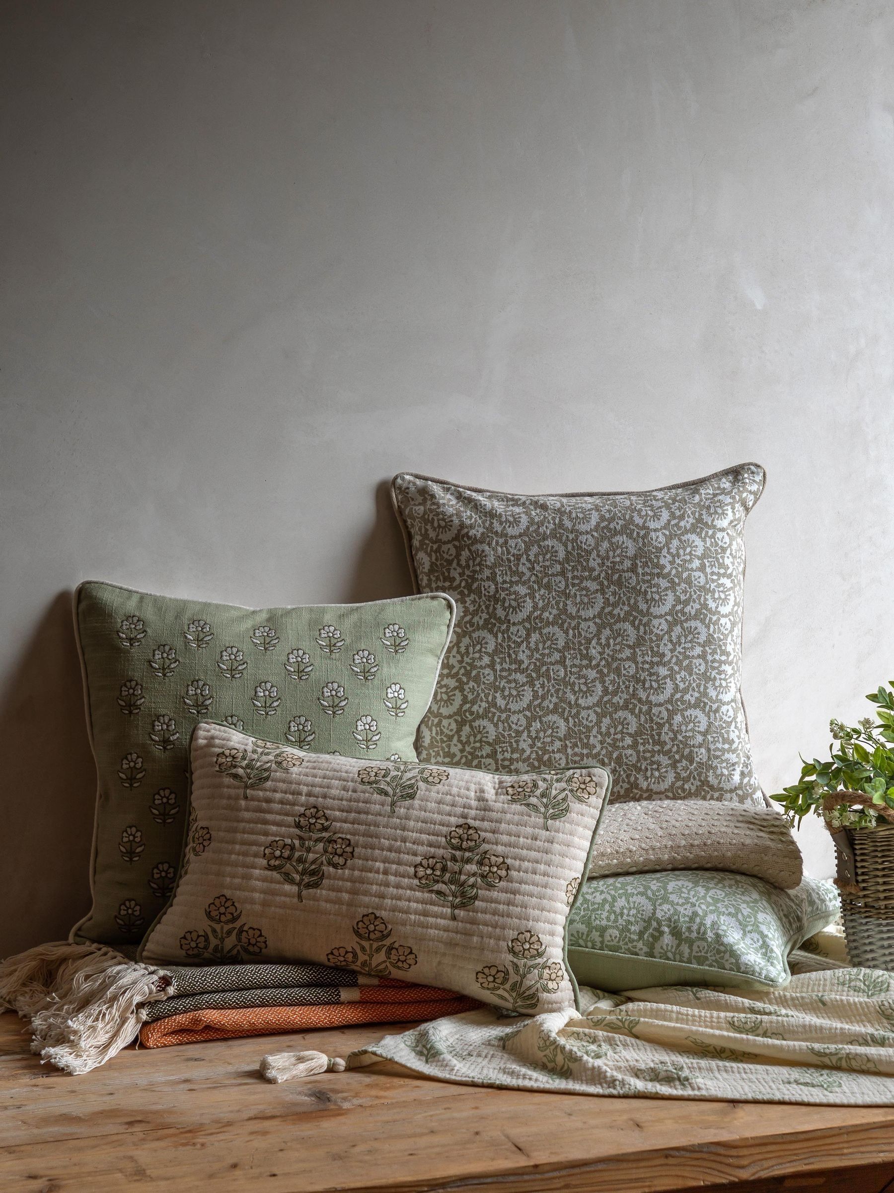 Buy Gallery Home Green Alden Floral Cushion from the Next UK online shop