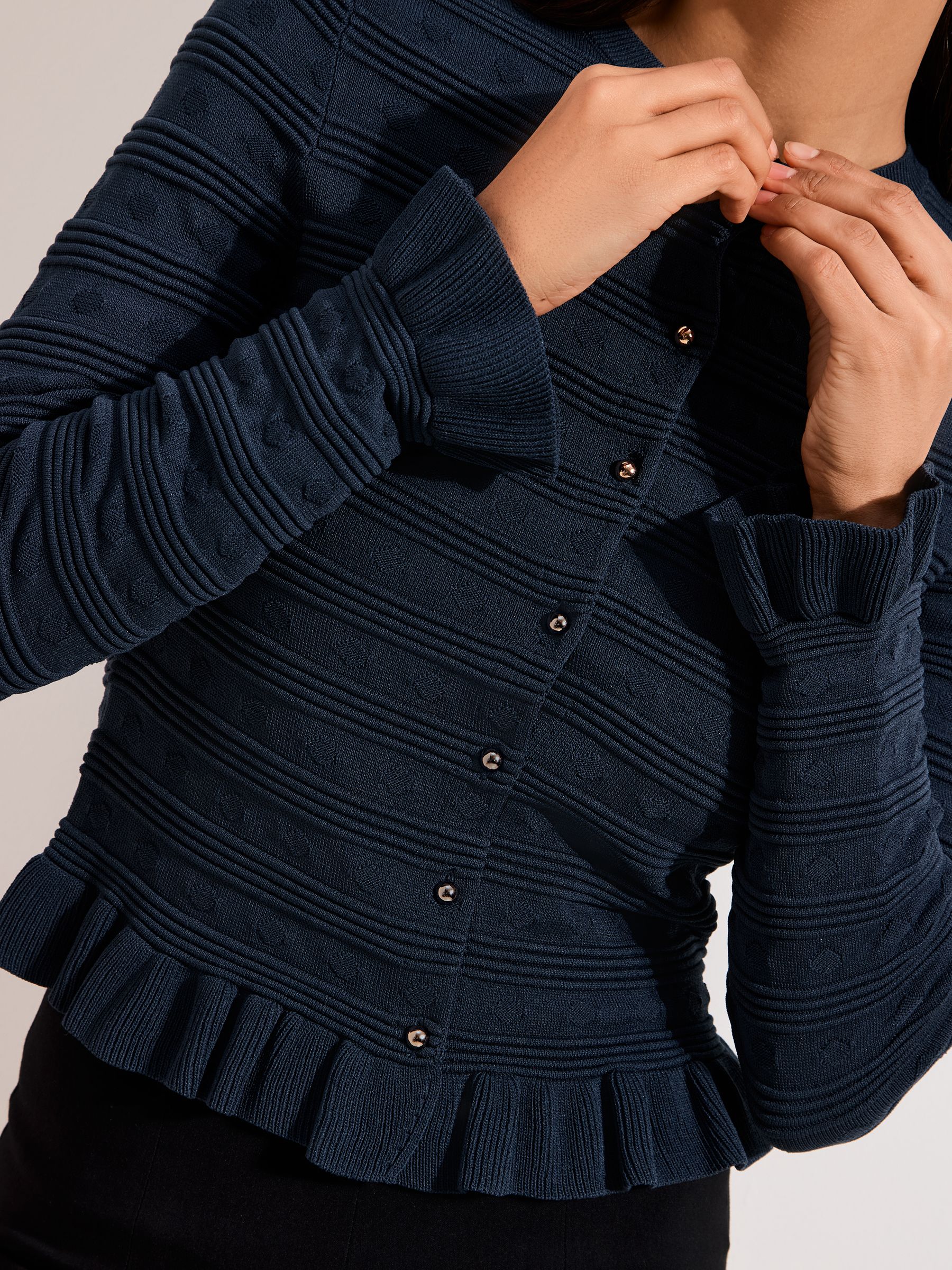 Buy Friends Like These Navy Stitch Detail Compact Knit Cardigan from ...