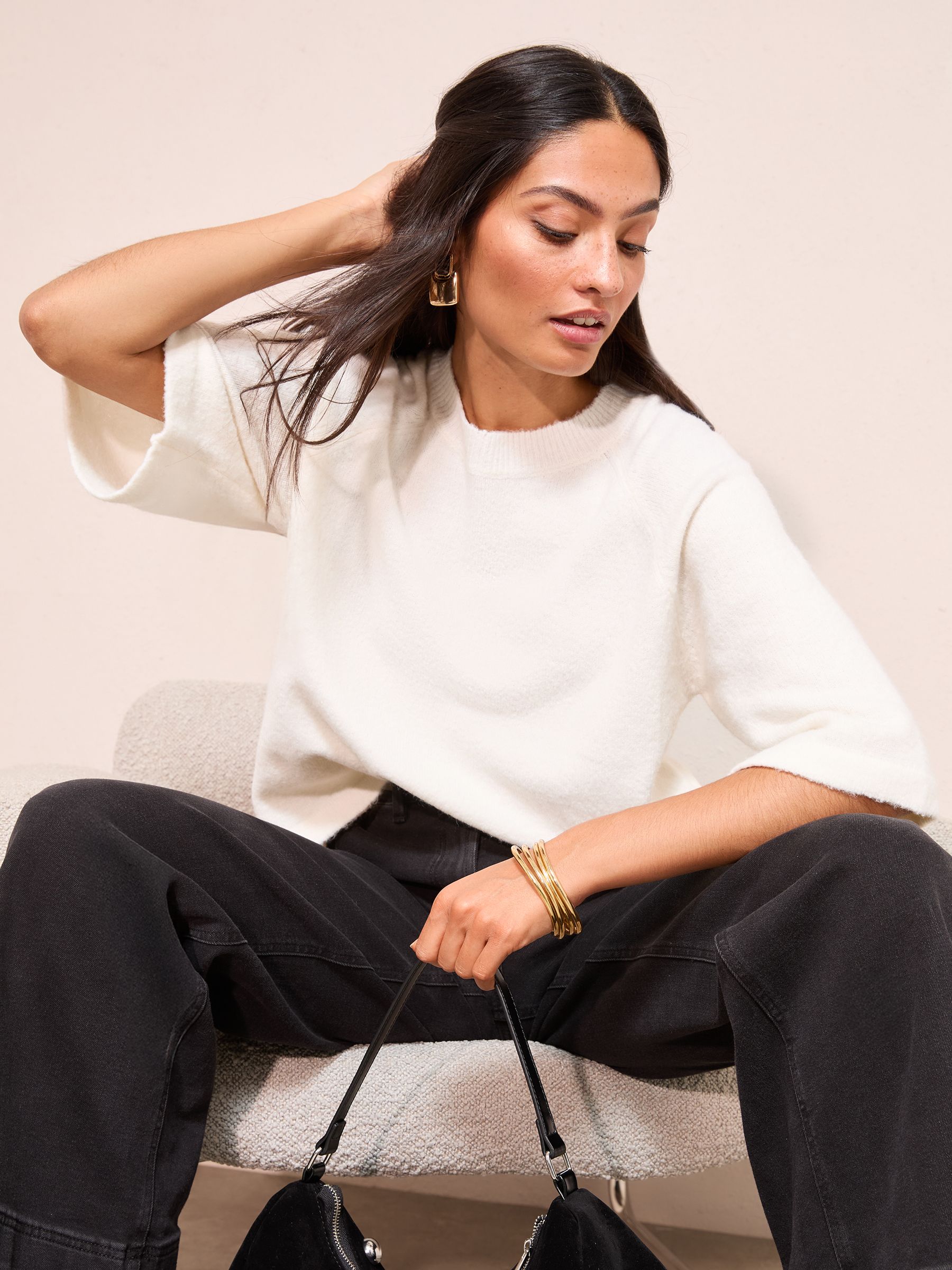 Buy Friends Like These Cream Knitted Top from the Next UK online shop