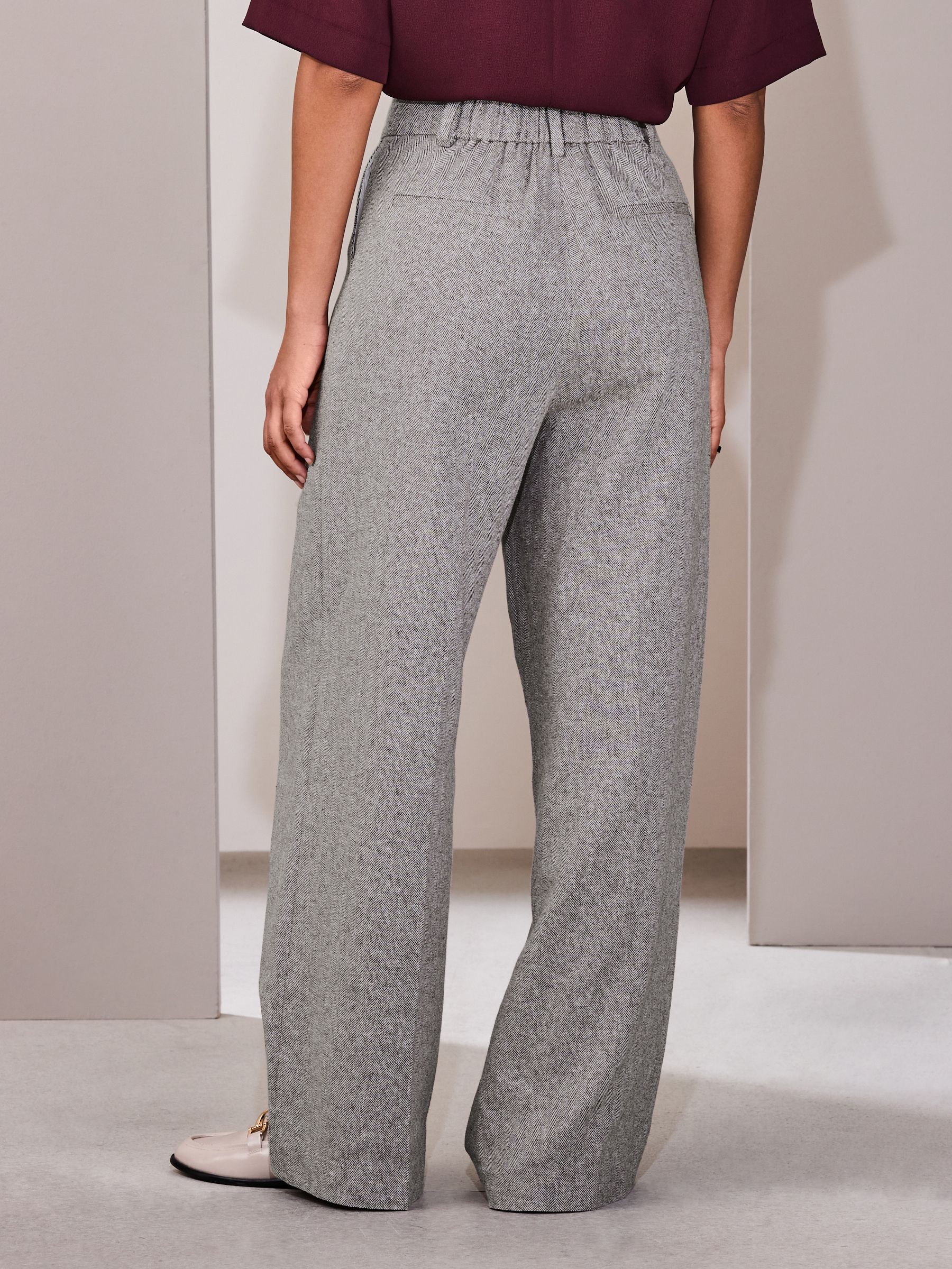 Buy Mole Linen Rich Herringbone Wide Leg Trousers from Next New Zealand
