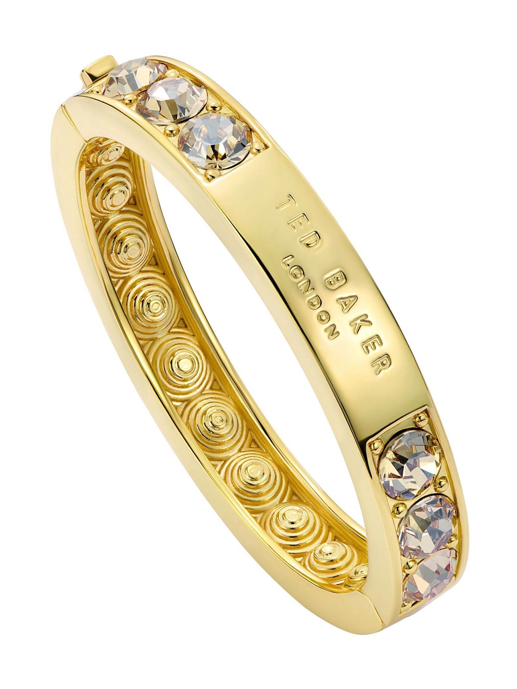 Buy Ted Baker Gold Tone Rosie: Crystal Rock Hinged Bangle Bracelet from ...