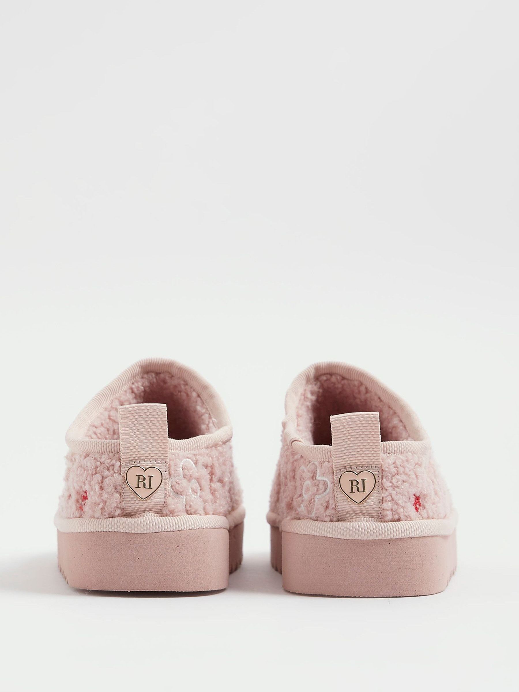 Buy River Island Pink Girls Doodle Borg Slippers from Next Canada