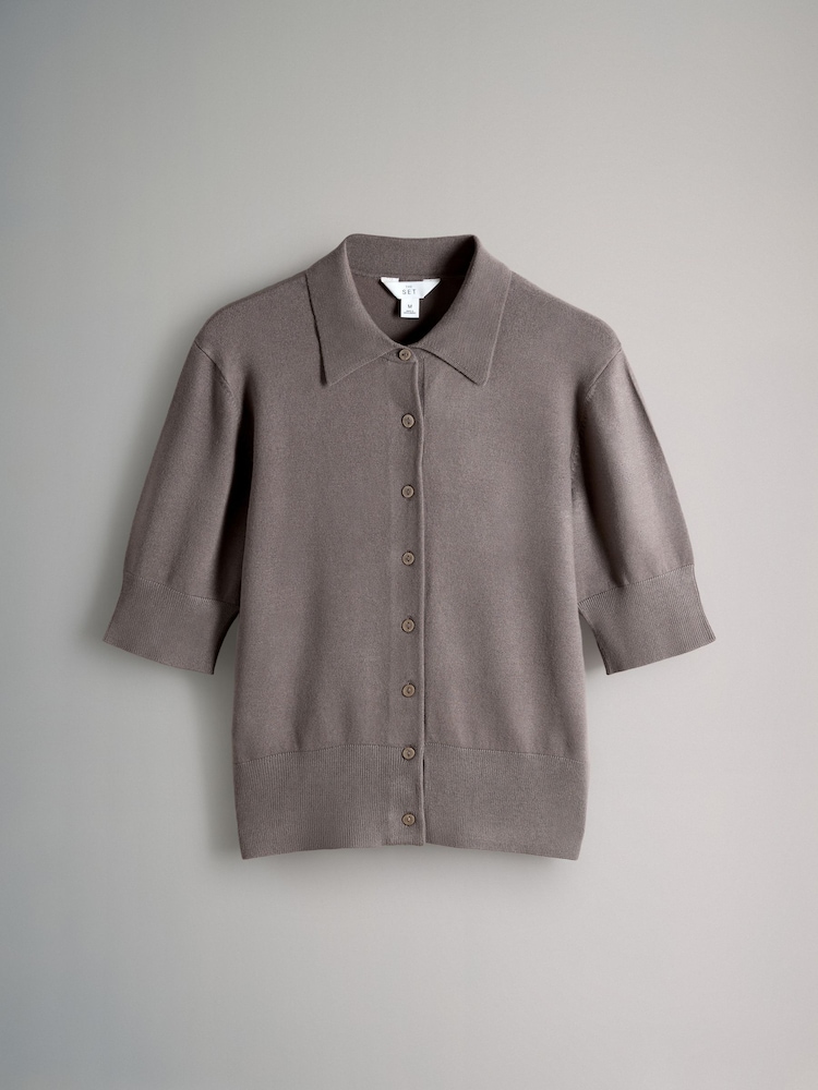 Buy The Set 3 Pack Short Sleeve Fine Knit Button Collared Cardigans ...