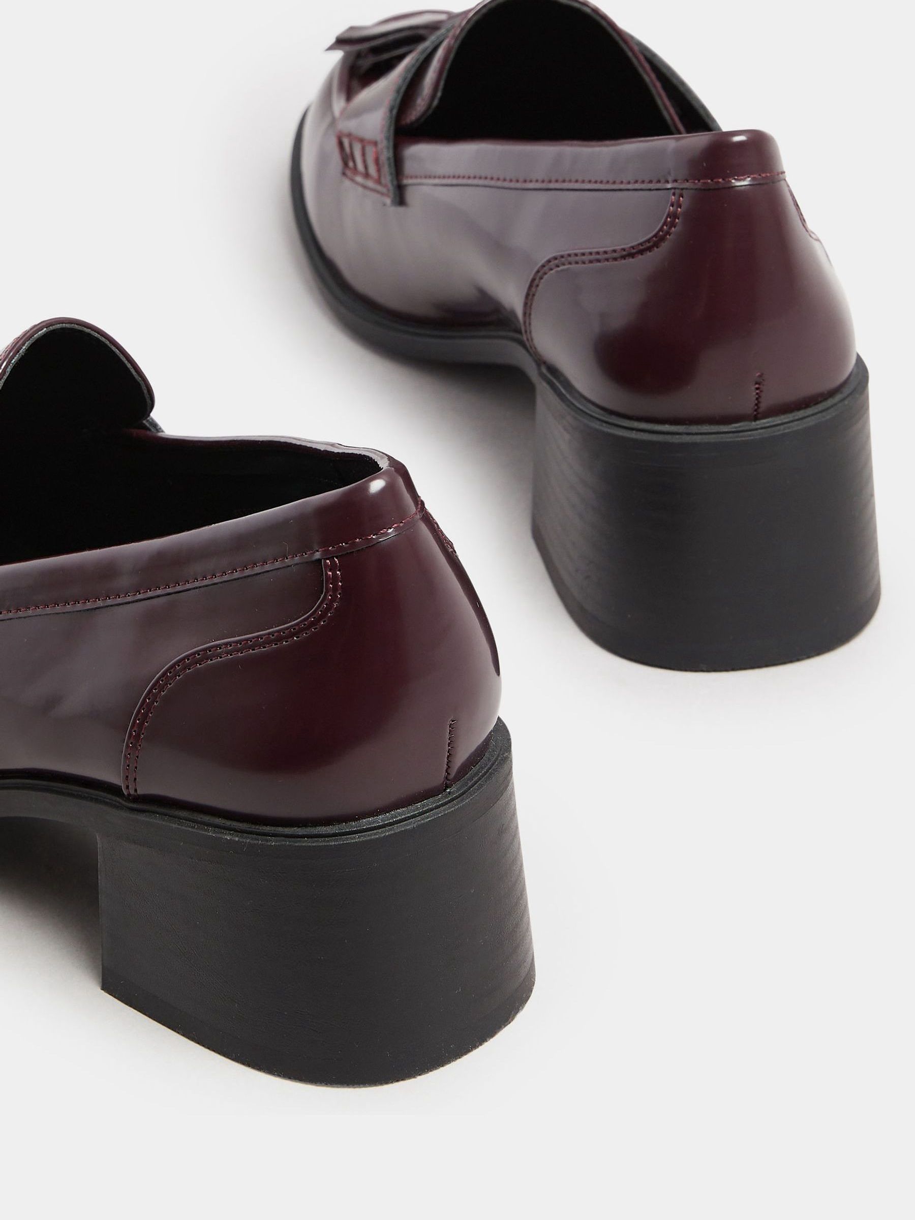 Buy Yours Curve Red Extra Wide Fit Extra Wide Fit Heeled Tassel Loafers ...