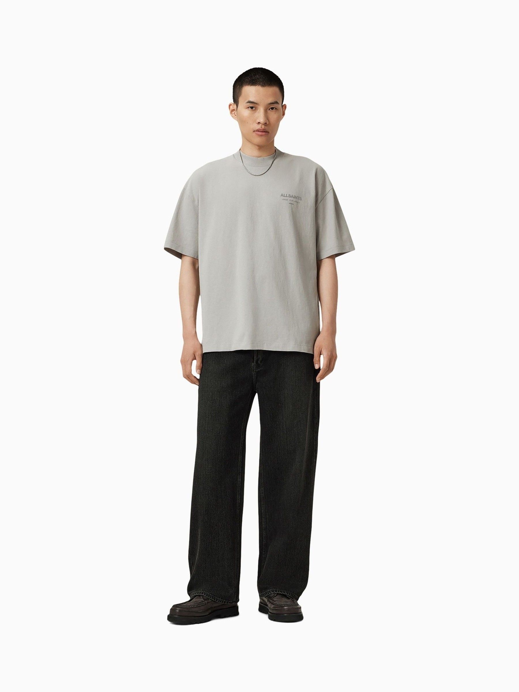 Buy AllSaints Light Grey Xander Short Sleeve Crew T-Shirt from the Next ...