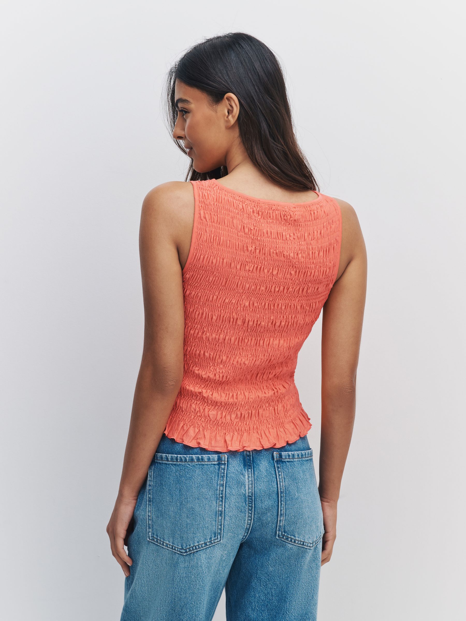 Buy Coral Pink Shirred Modal Sleeveless Top from Next South Africa