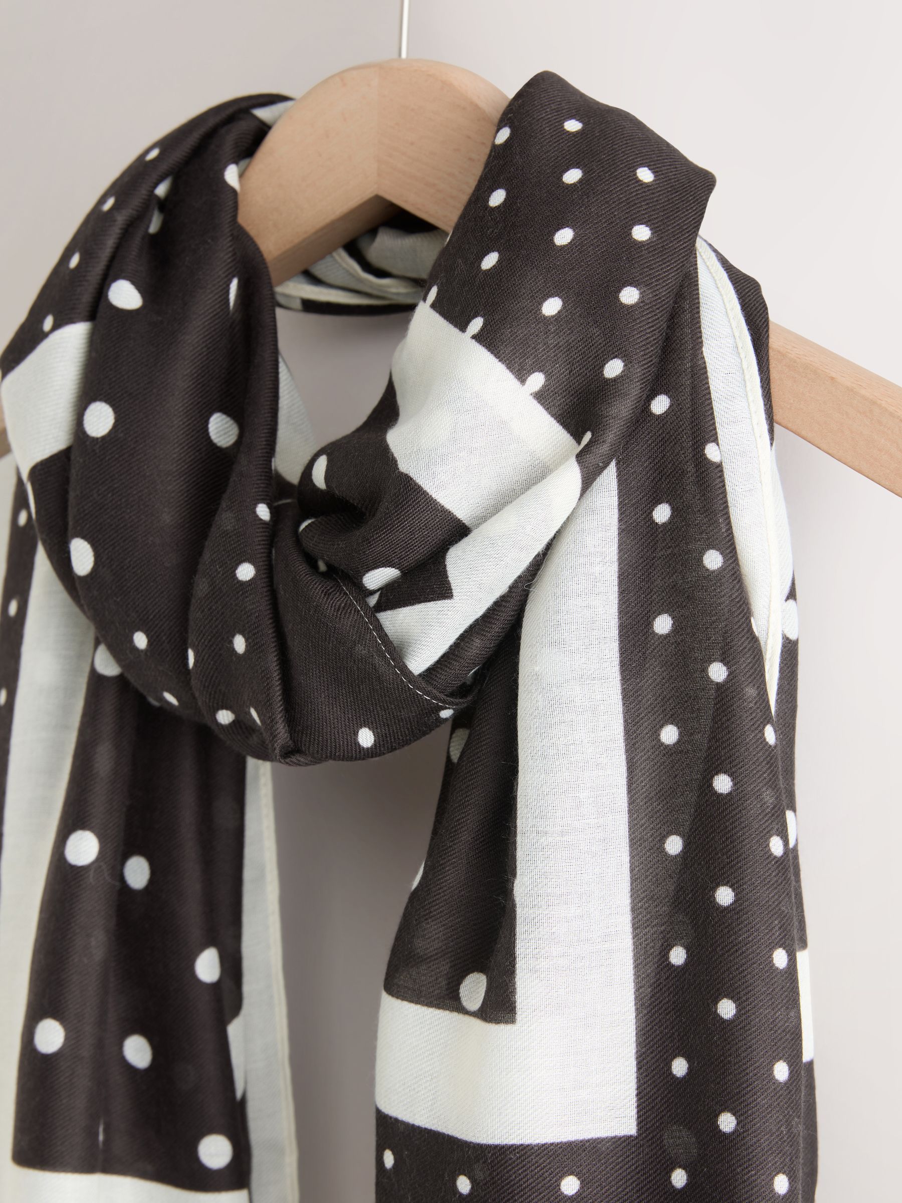 Buy Monochrome Polka Dot Print Lightweight Scarf from the Next UK ...