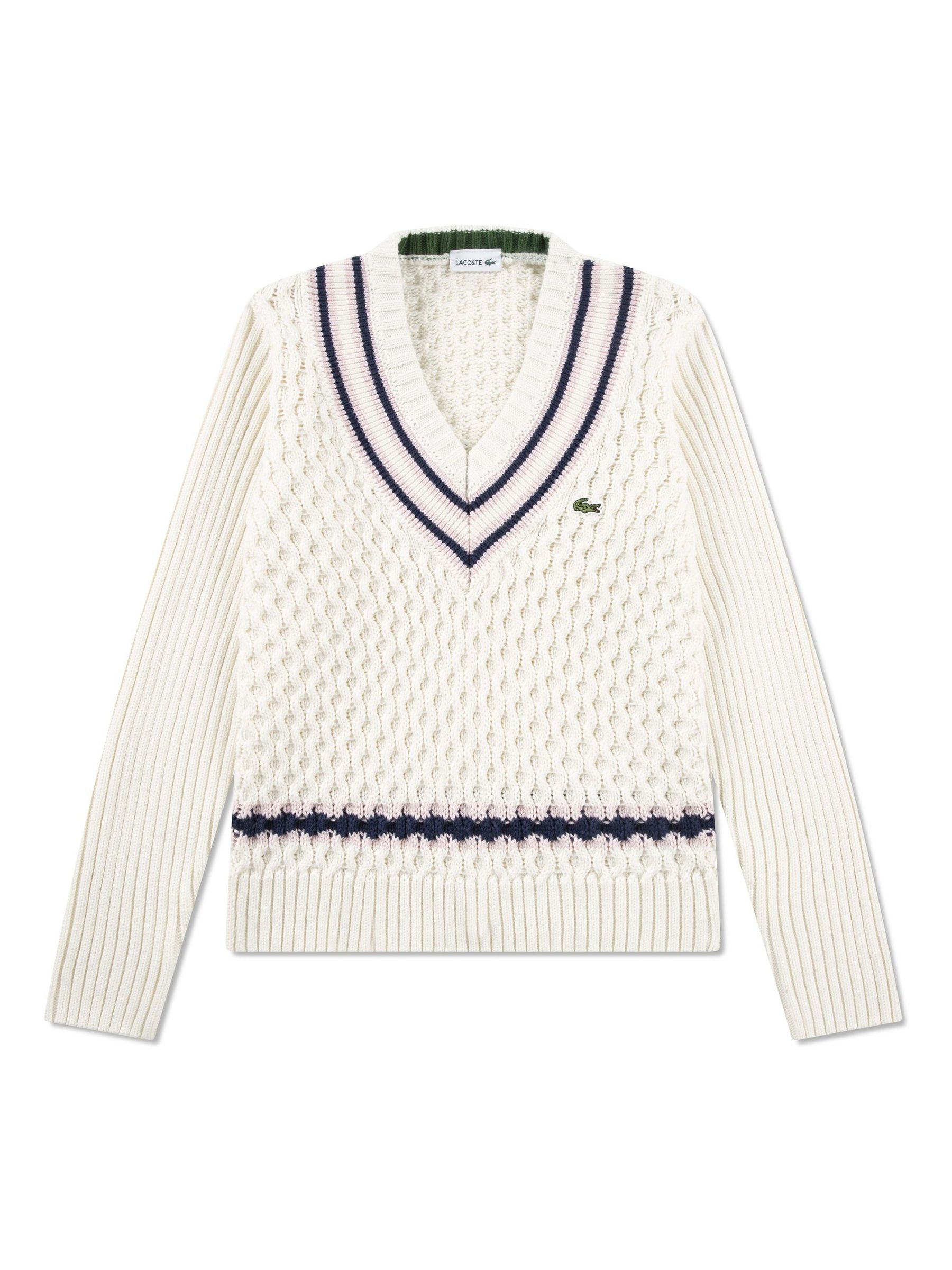 Buy Lacoste Cream Mixed Stitch Jumper from Next Czech Republic