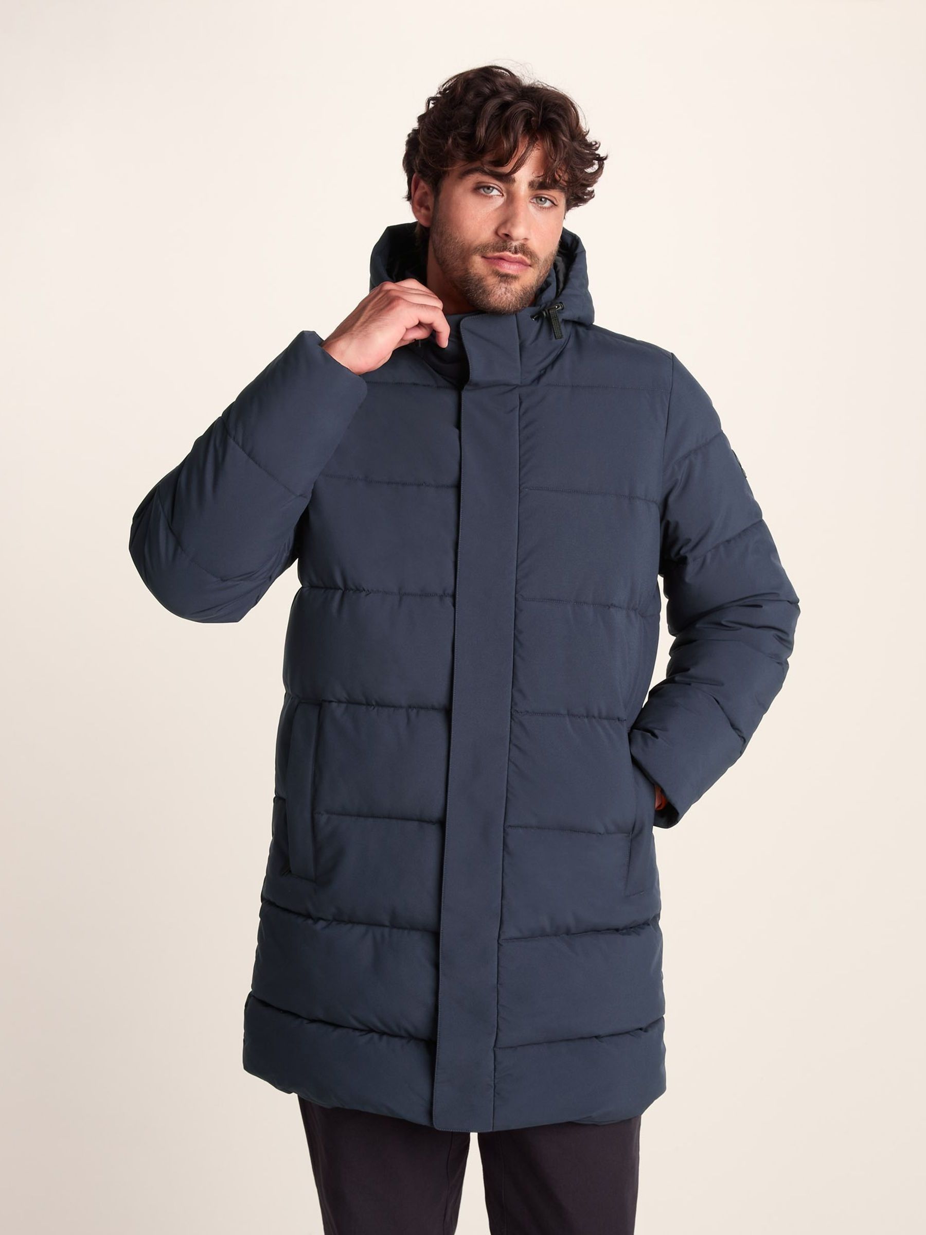 Buy Tog 24 Blue Mens Preece Padded Long Jacket from the Next UK online shop