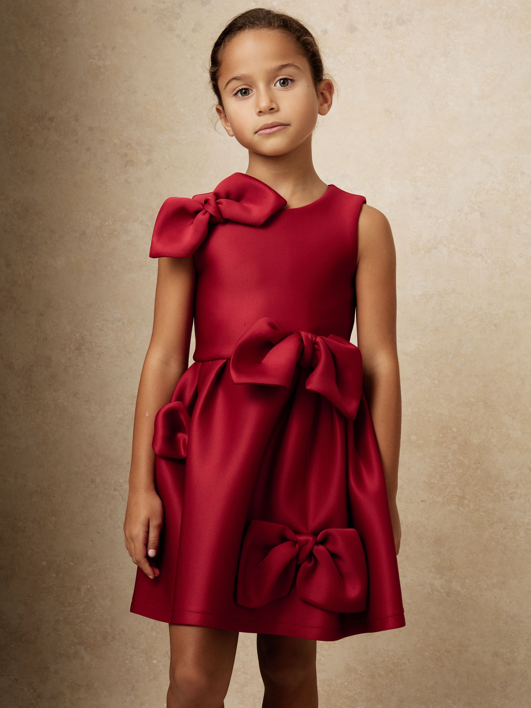 Buy Reiss Red Joey 3-9 yrs Scuba Bow-Detail Flared Dress from the Next ...