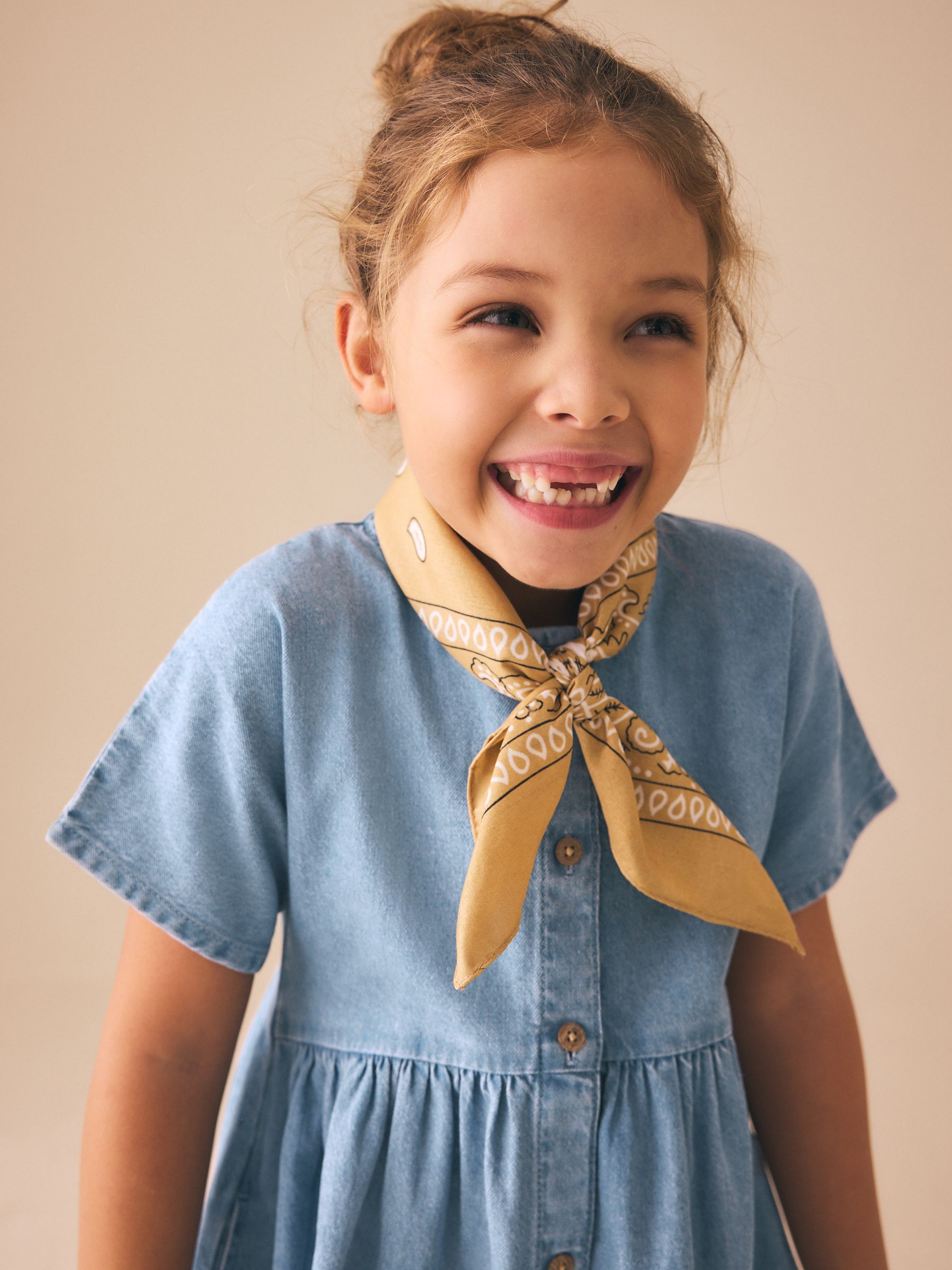 Buy Blue Denim Button Through Short Sleeve Dress (3-16yrs) from Next France