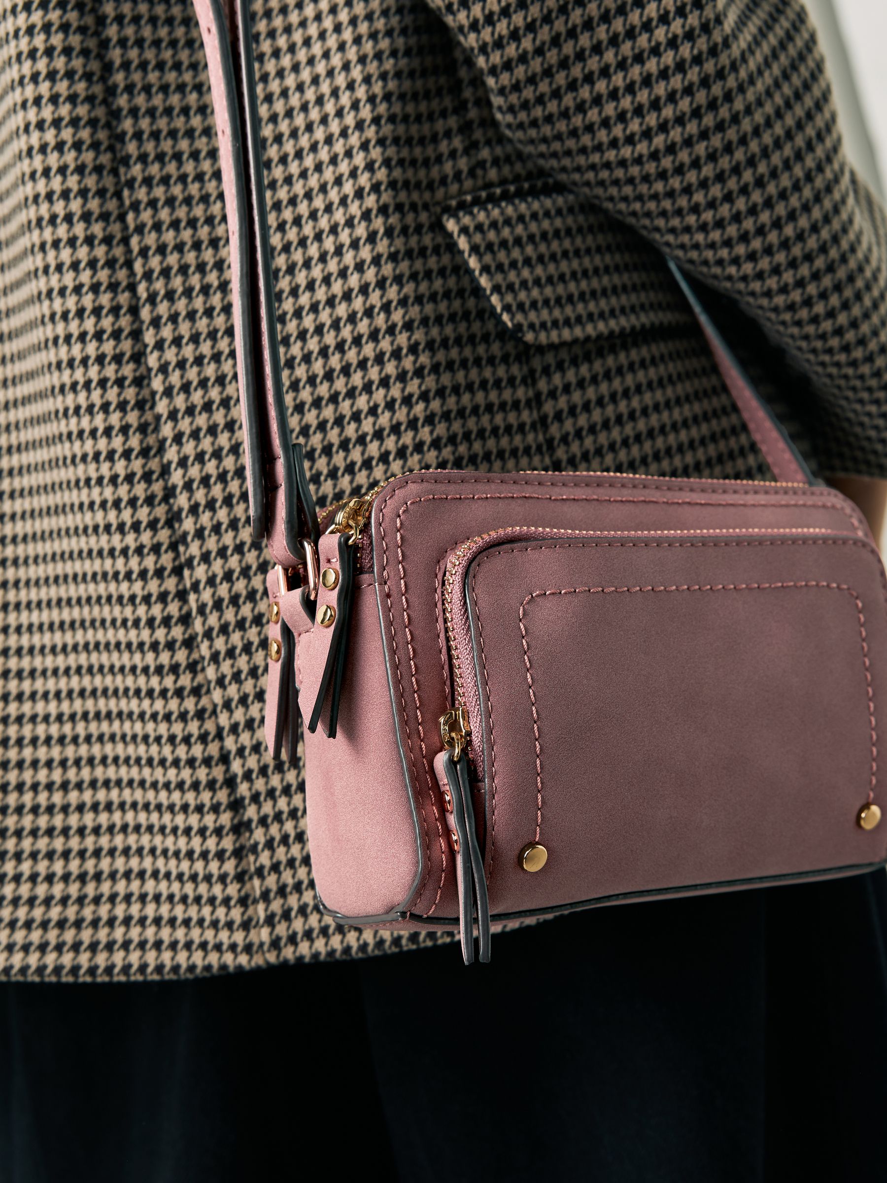 Buy Pink Double Zip Cross Body Bag from the Next UK online shop