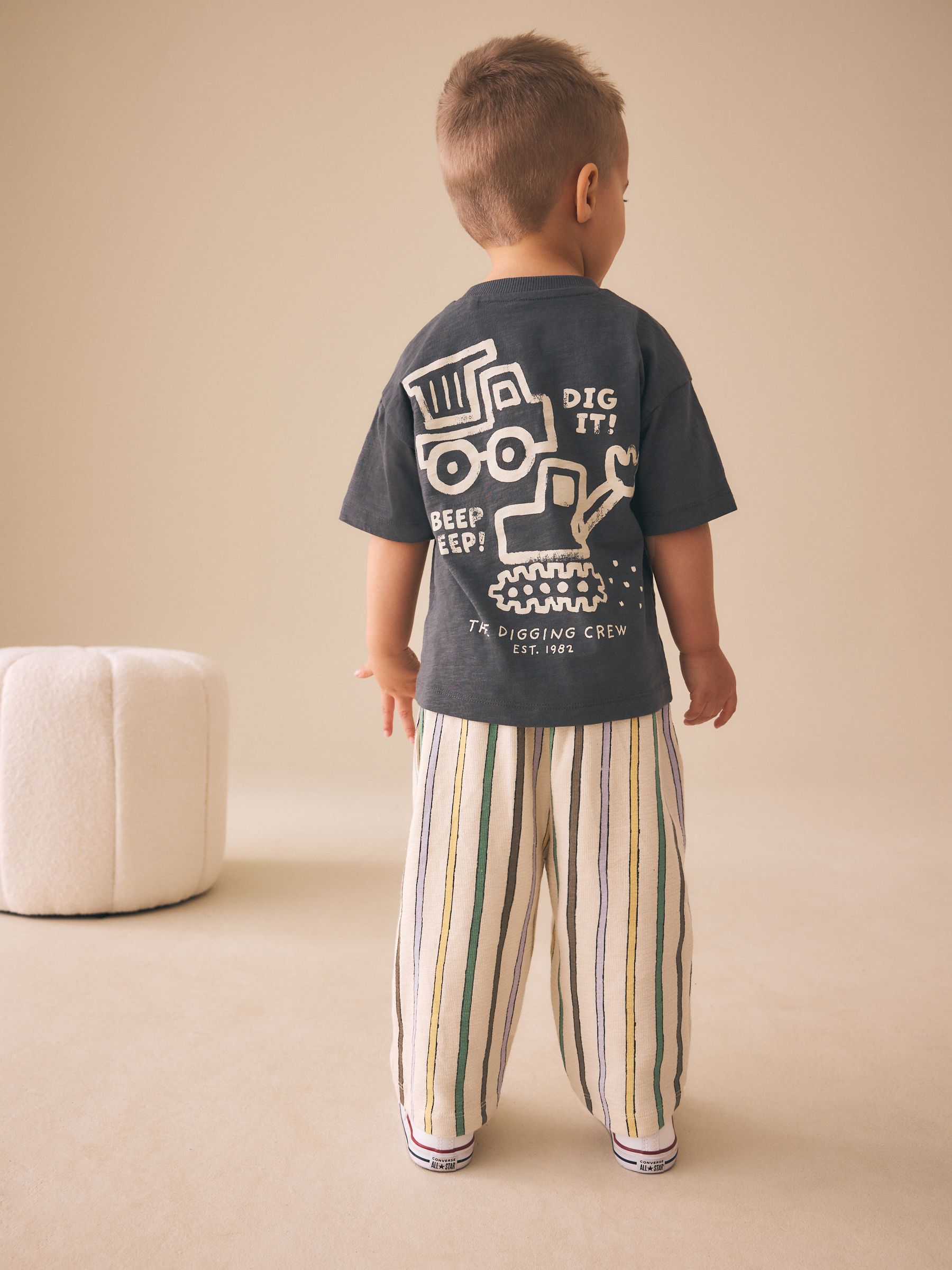 Buy Multi Pastel Stripe Textured Lightweight Joggers (3mths-7yrs) from ...