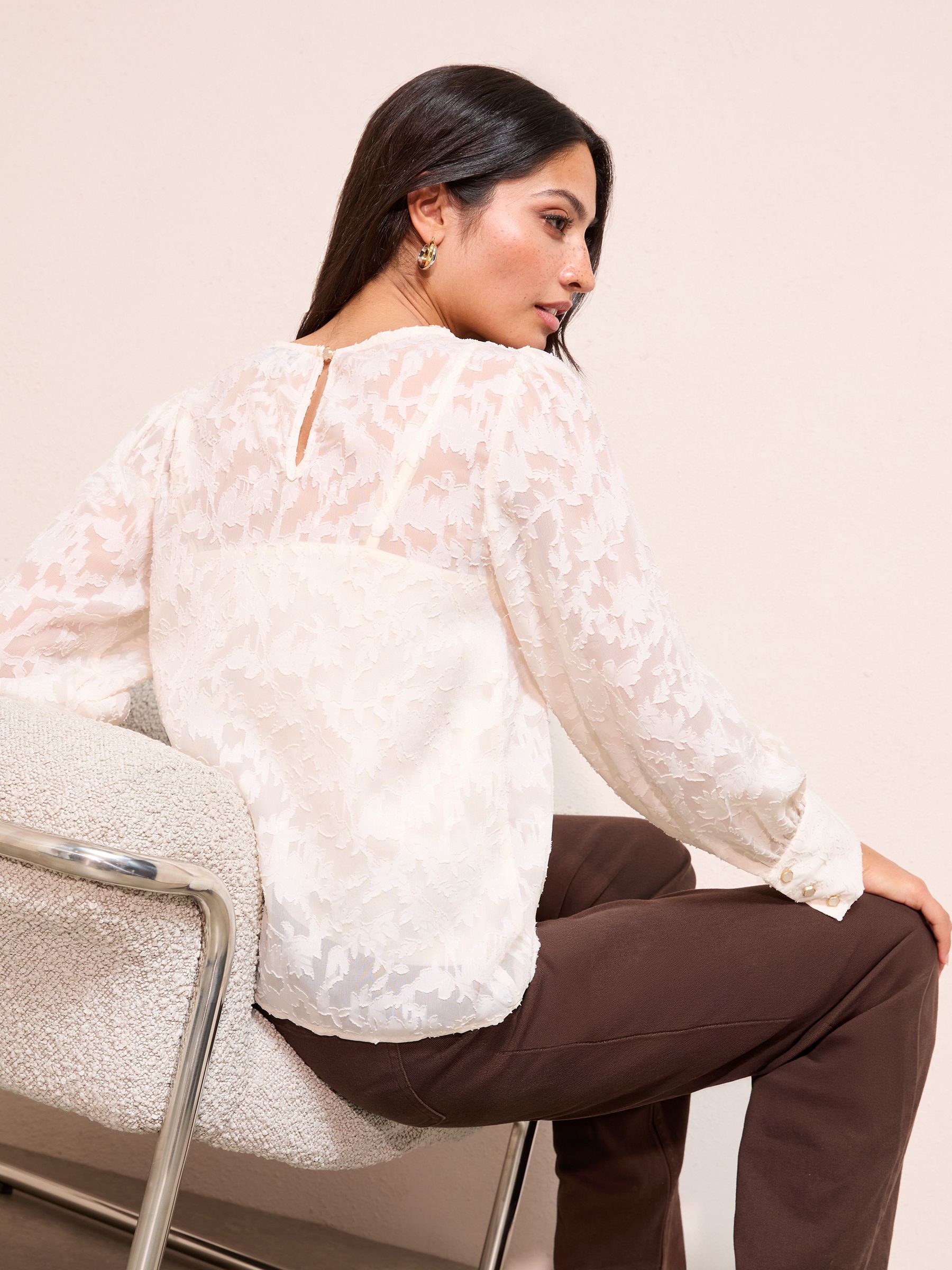 Buy Ivory - Friends Like These Long Sleeve Textured Blouse from Next Israel