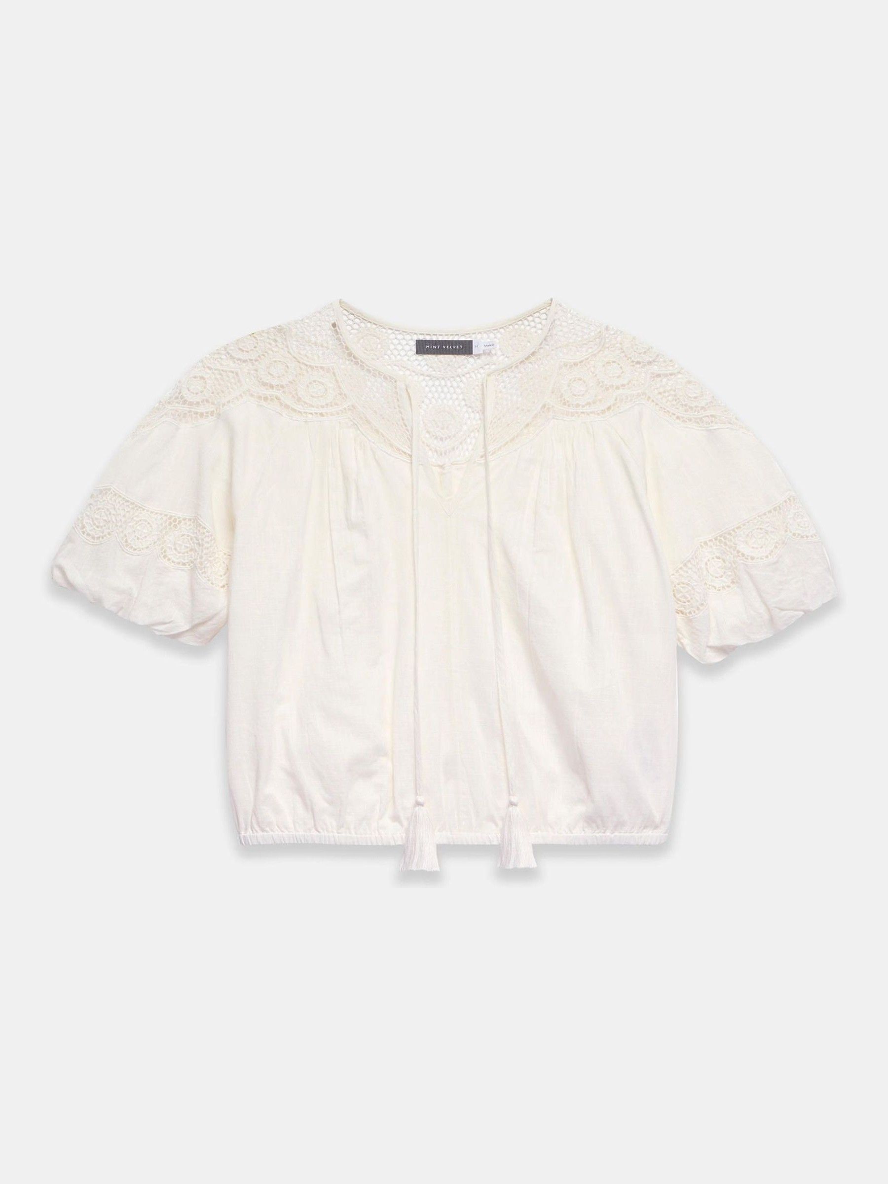 Buy Mint Velvet Cream Cotton Embroidered Top from the Next UK online shop