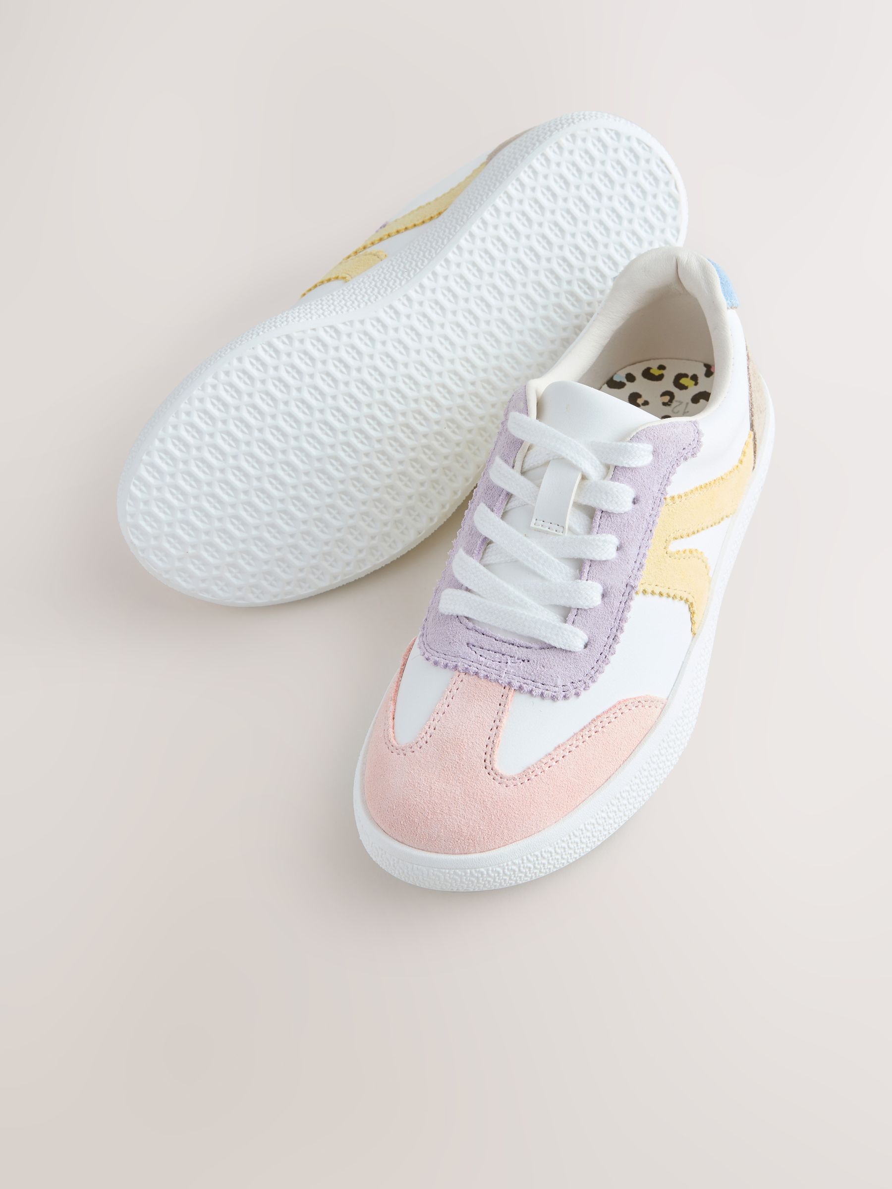Buy Multi Pastel Standard Fit (F) Retro Trainers from Next Belgium