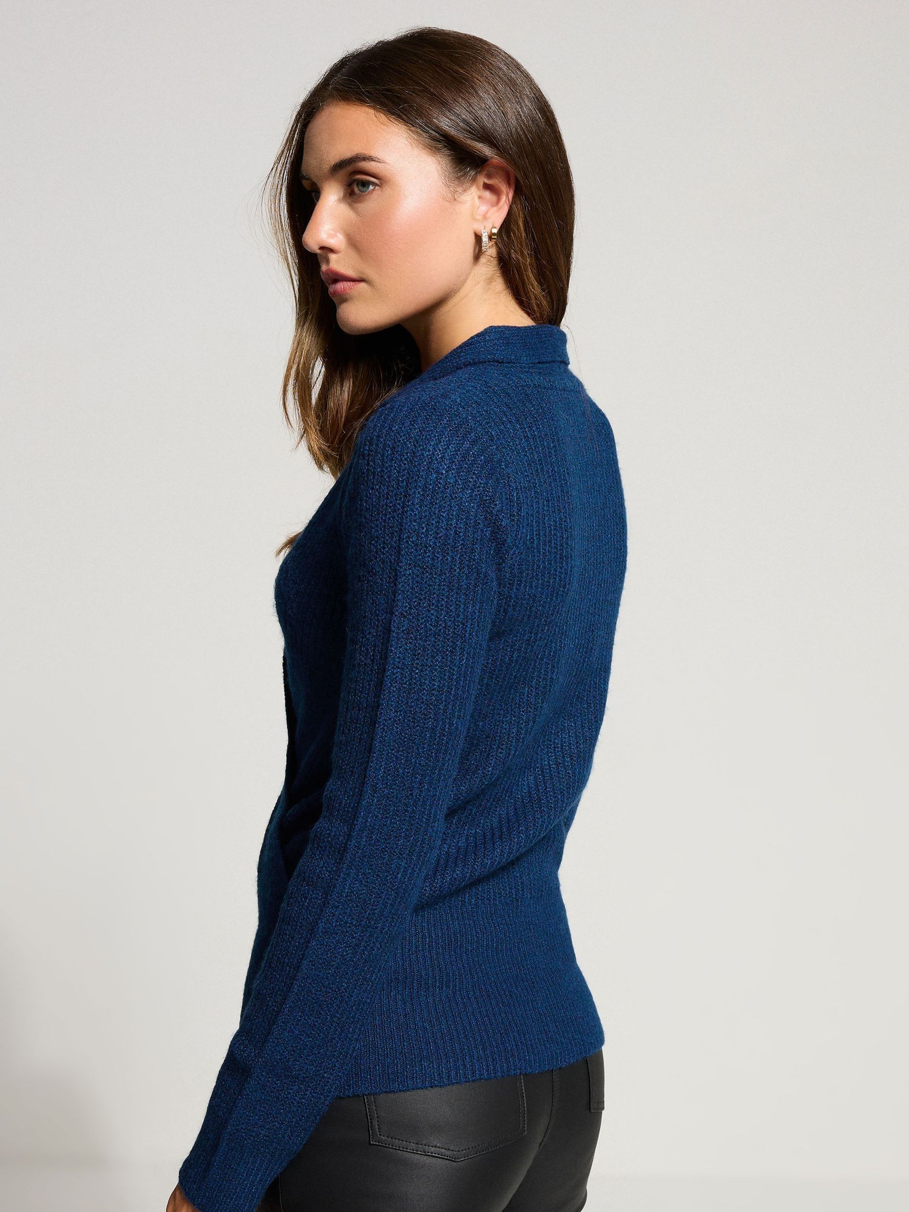 Buy Long Tall Sally Blue Knitted Wrap Jumper from the Next UK online shop