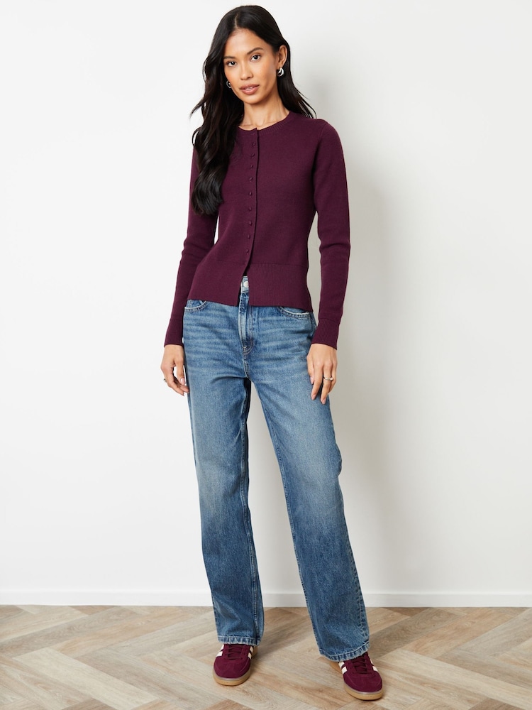 Buy Threadbare Red Crew Neck Structured Knitted Cardigan from Next New ...