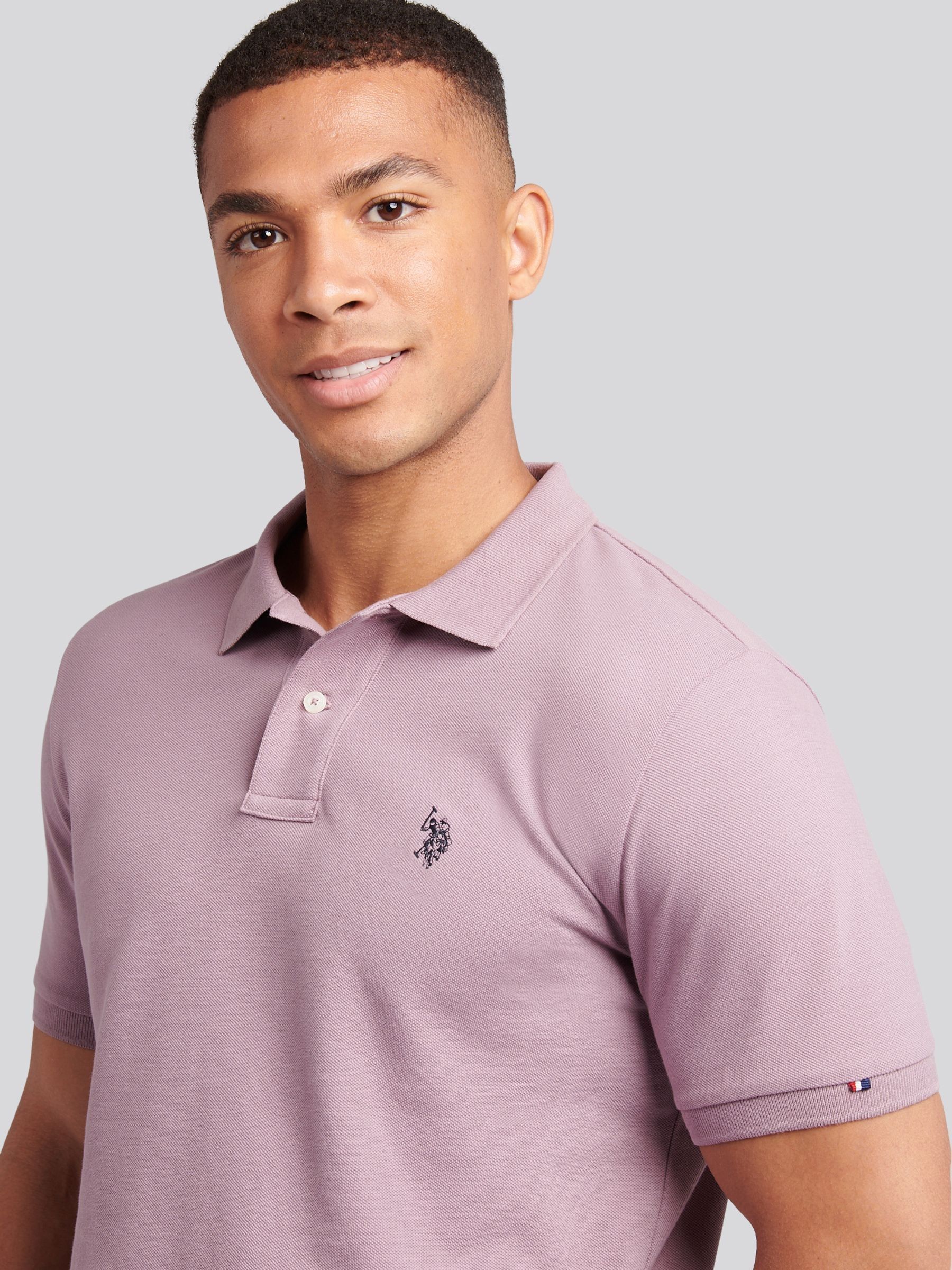 Buy Purple - U.S. Polo Assn. Regular Fit Pique 100% Cotton Polo Shirt ...