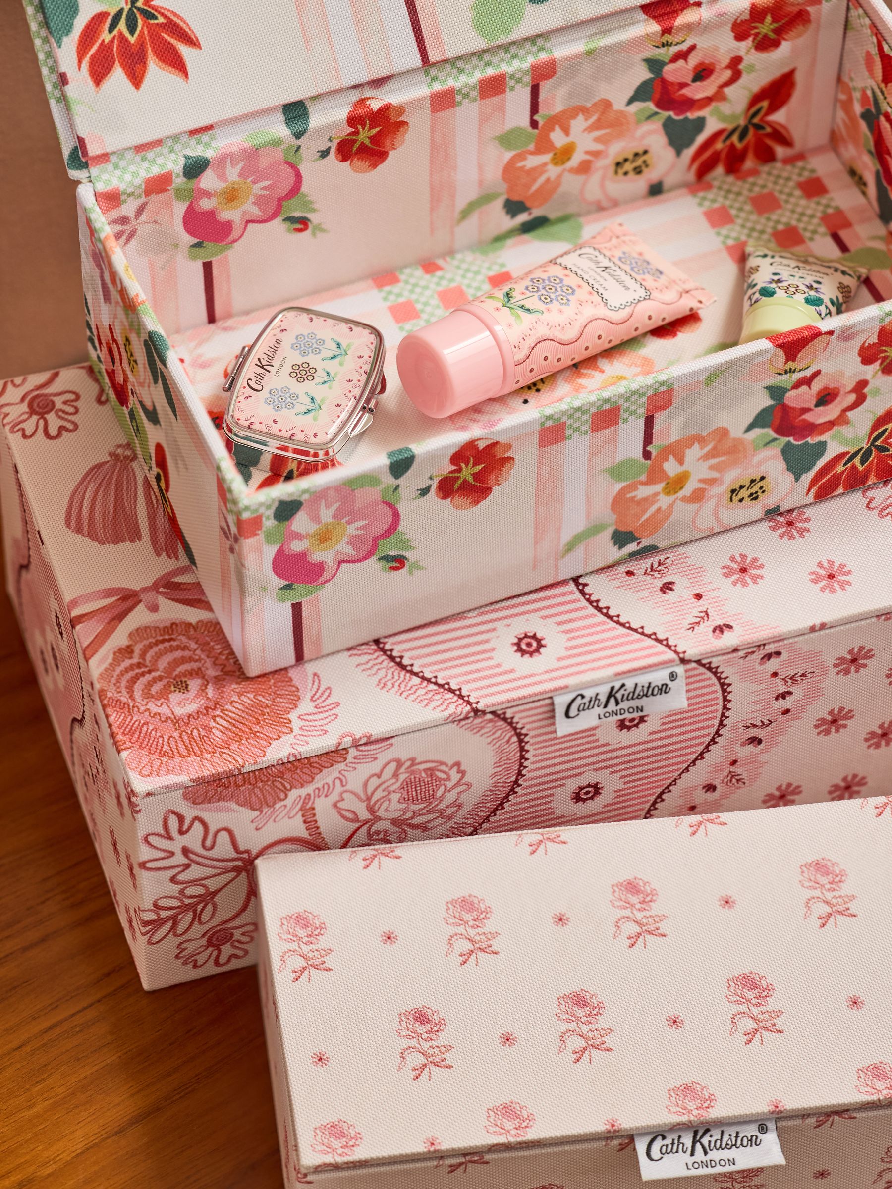 Buy Cath Kidston Set of 3 Pink Storage Boxes from the Next UK online shop