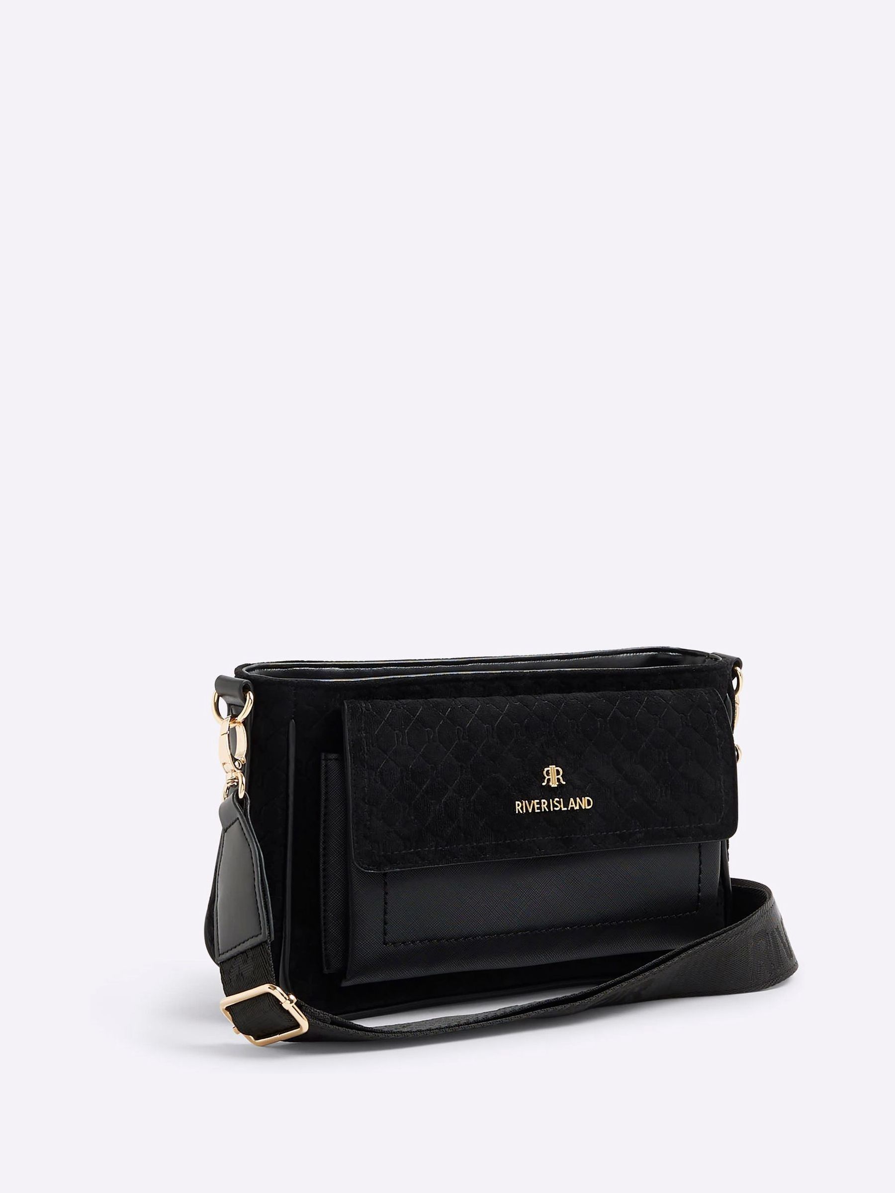 Buy River Island Black Faux Suede Cross-Body Bag from Next USA
