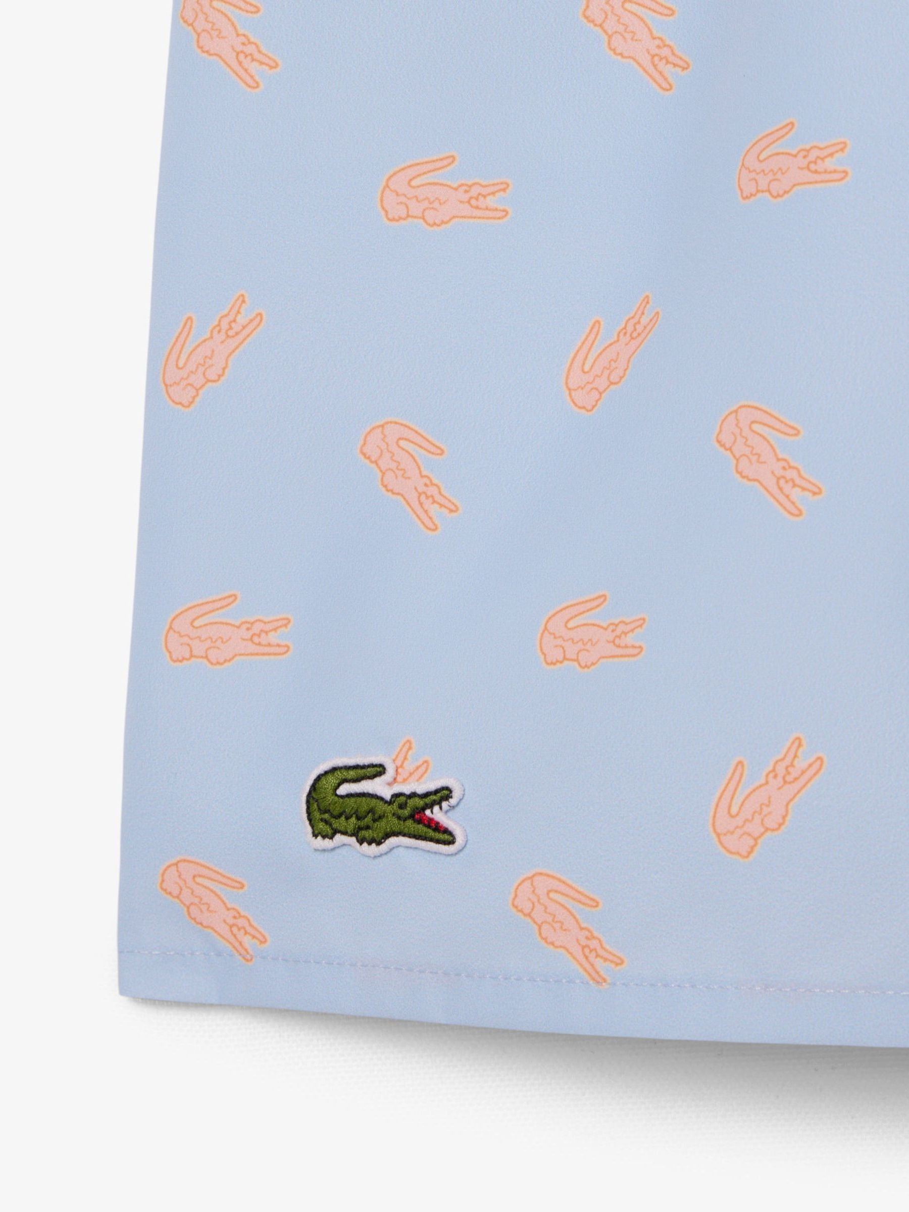 Buy Lacoste Blue Mid Length Crocodile Print Swim Shorts from the Next ...