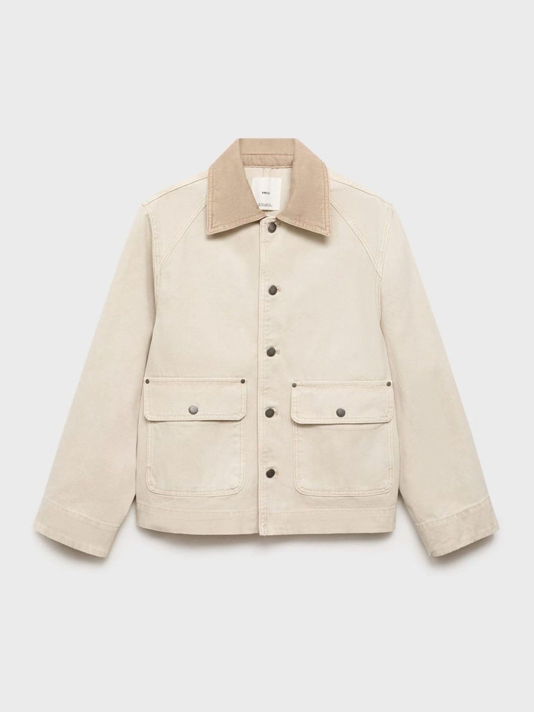Buy Mango White Contrast Collar Denim Jacket from the Next UK online shop