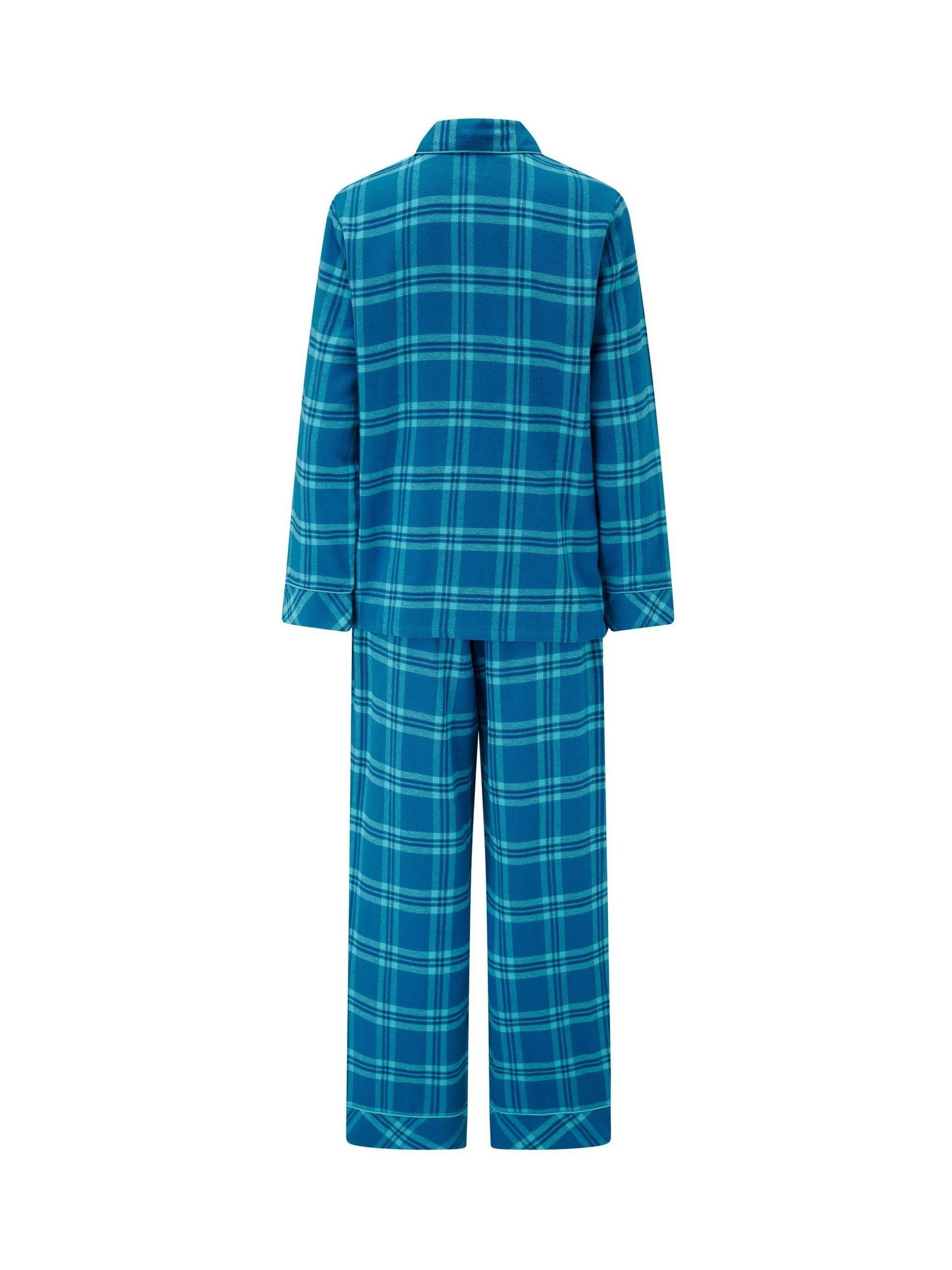 Buy Pour Moi Blue Cosy Check Brushed Cotton Pyjamas Gift Set from the ...