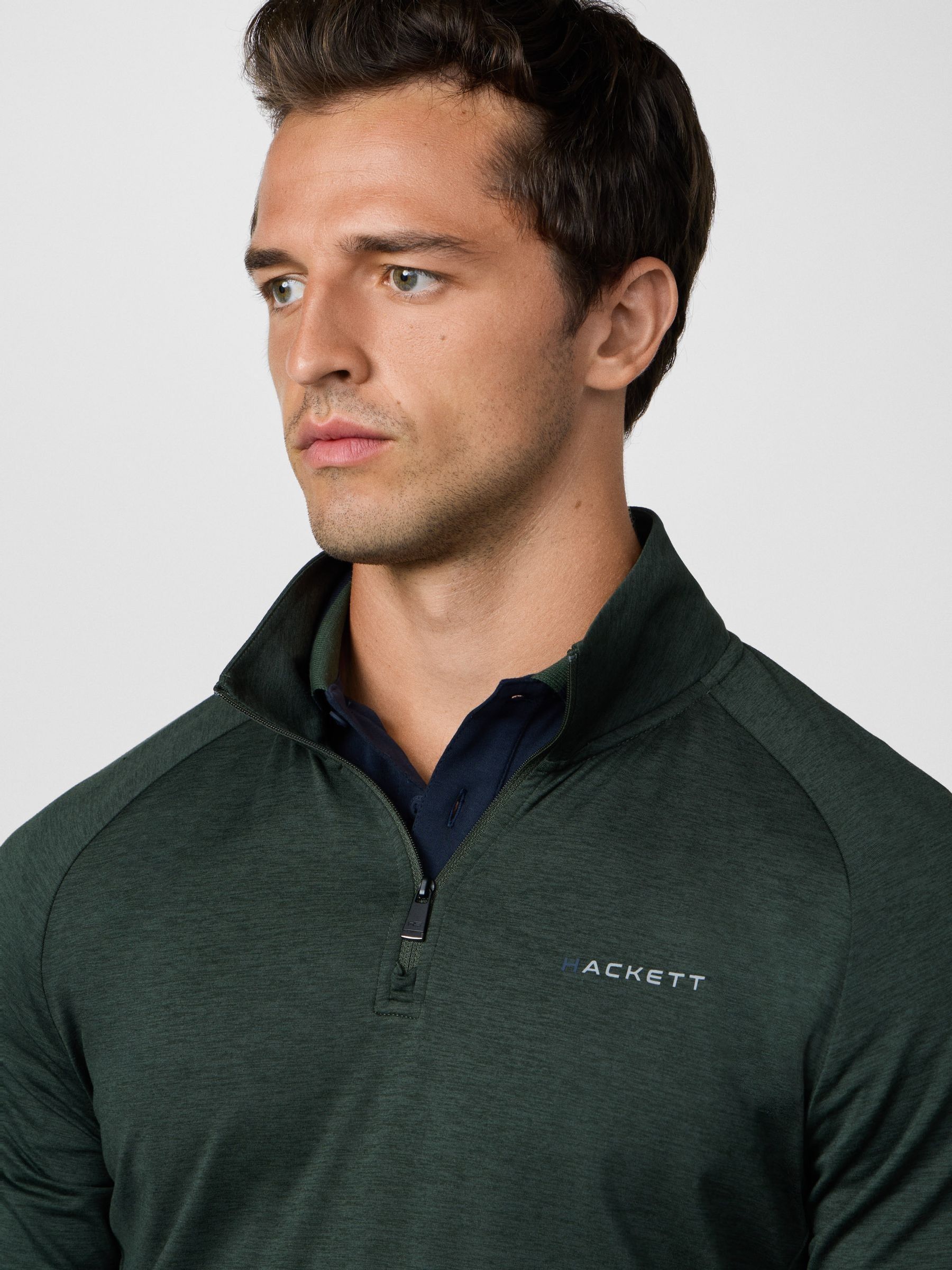 Buy Hackett HS Golf Long Sleeve Quarter Zip Polo Shirt from Next Australia