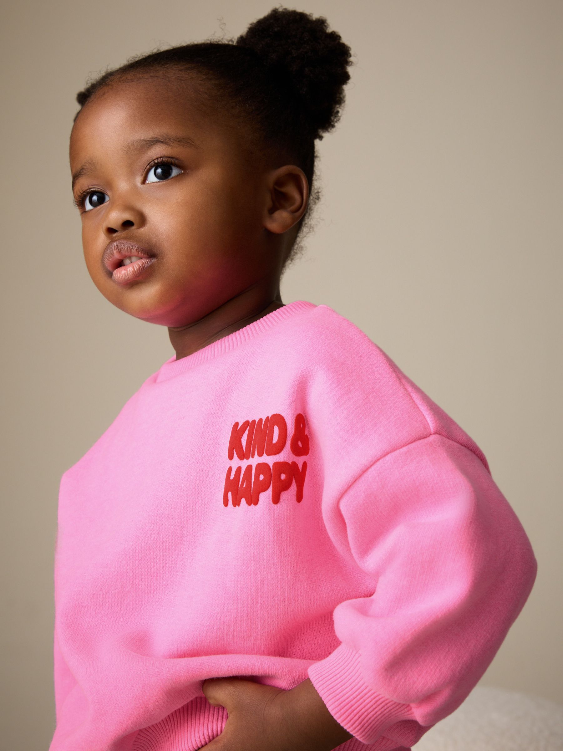 Buy Pink Kind & Happy Crew Neck Sweatshirt (3mths-7yrs) from the Next ...