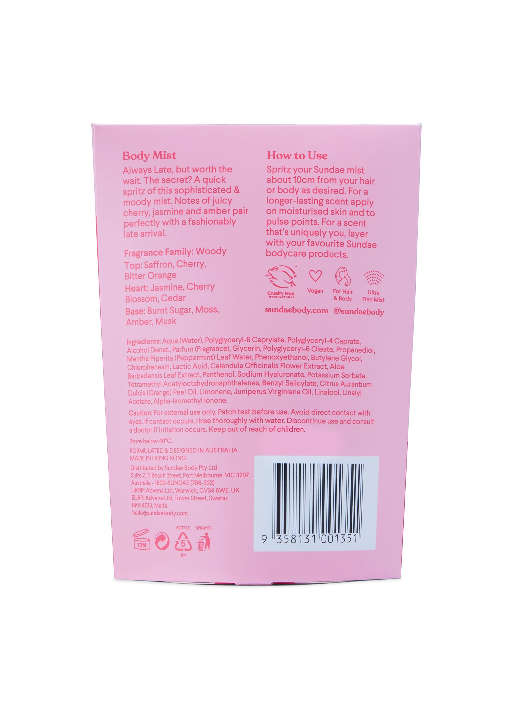 Buy Sundae Pink Always Late Hair & Body Mist 90ml from the Next UK ...