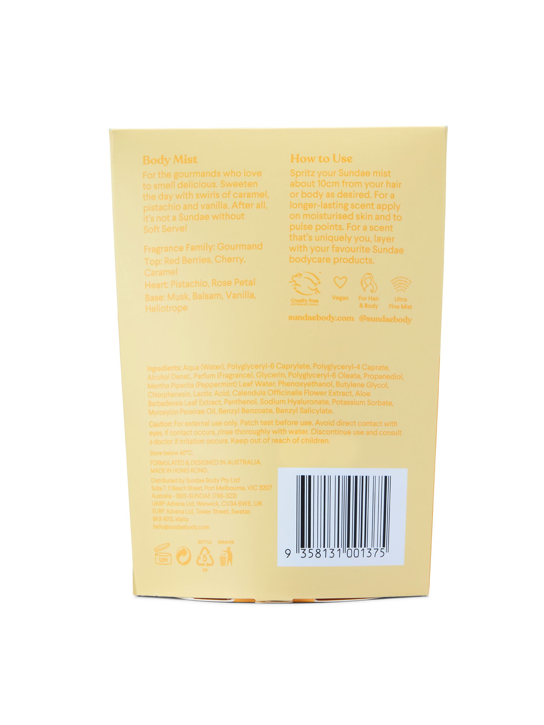 Buy Sundae Yellow Soft Serve Hair & Body Mist 90ml from the Next UK ...