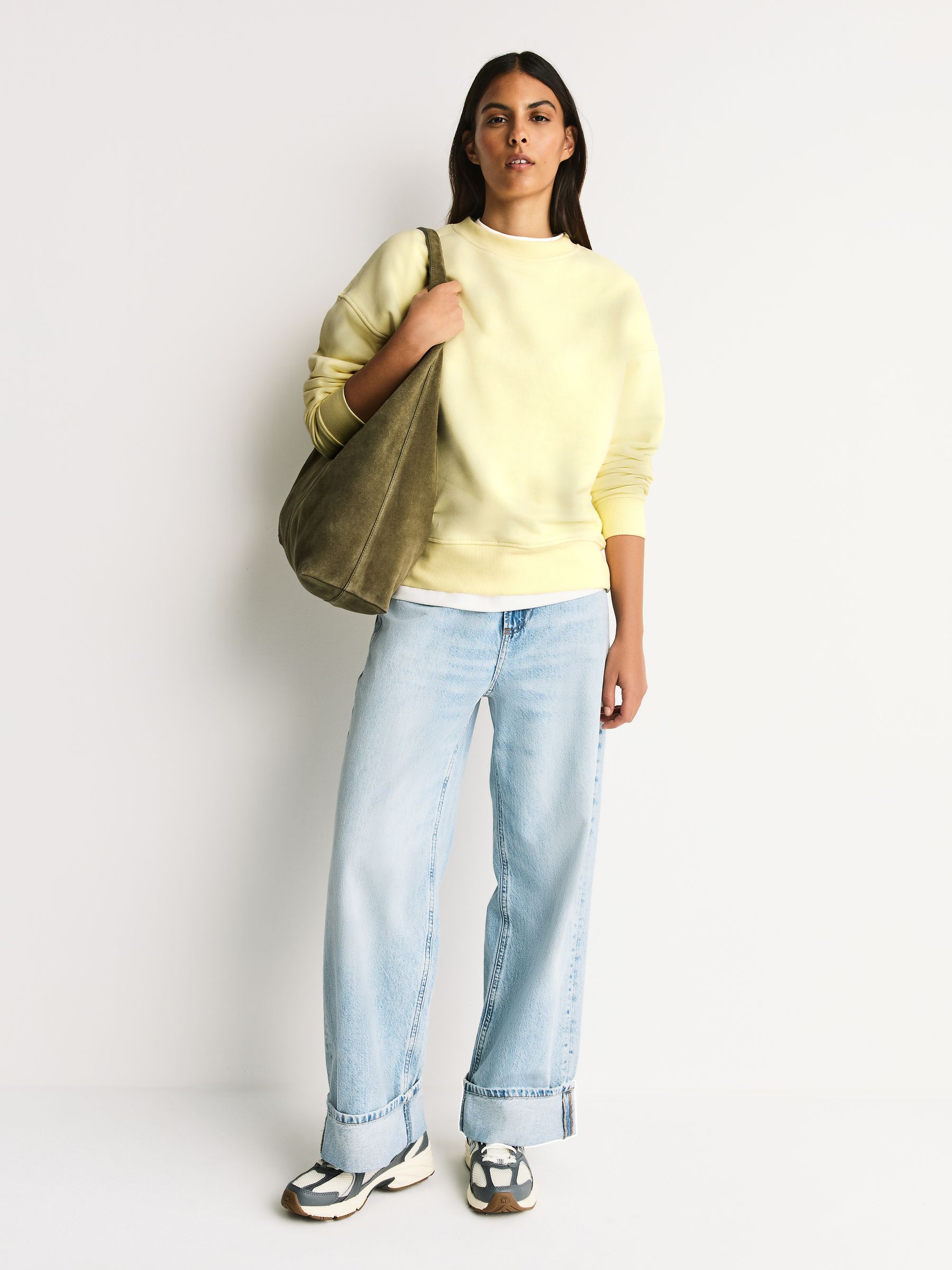 Buy Chocolate Brown/Butter Yellow Supersoft Peached Essentials Crew ...
