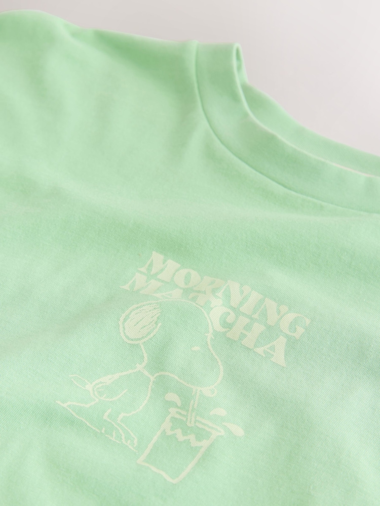 Buy Green - Snoopy Matcha Graphic Crew Neck T-Shirt from Next China