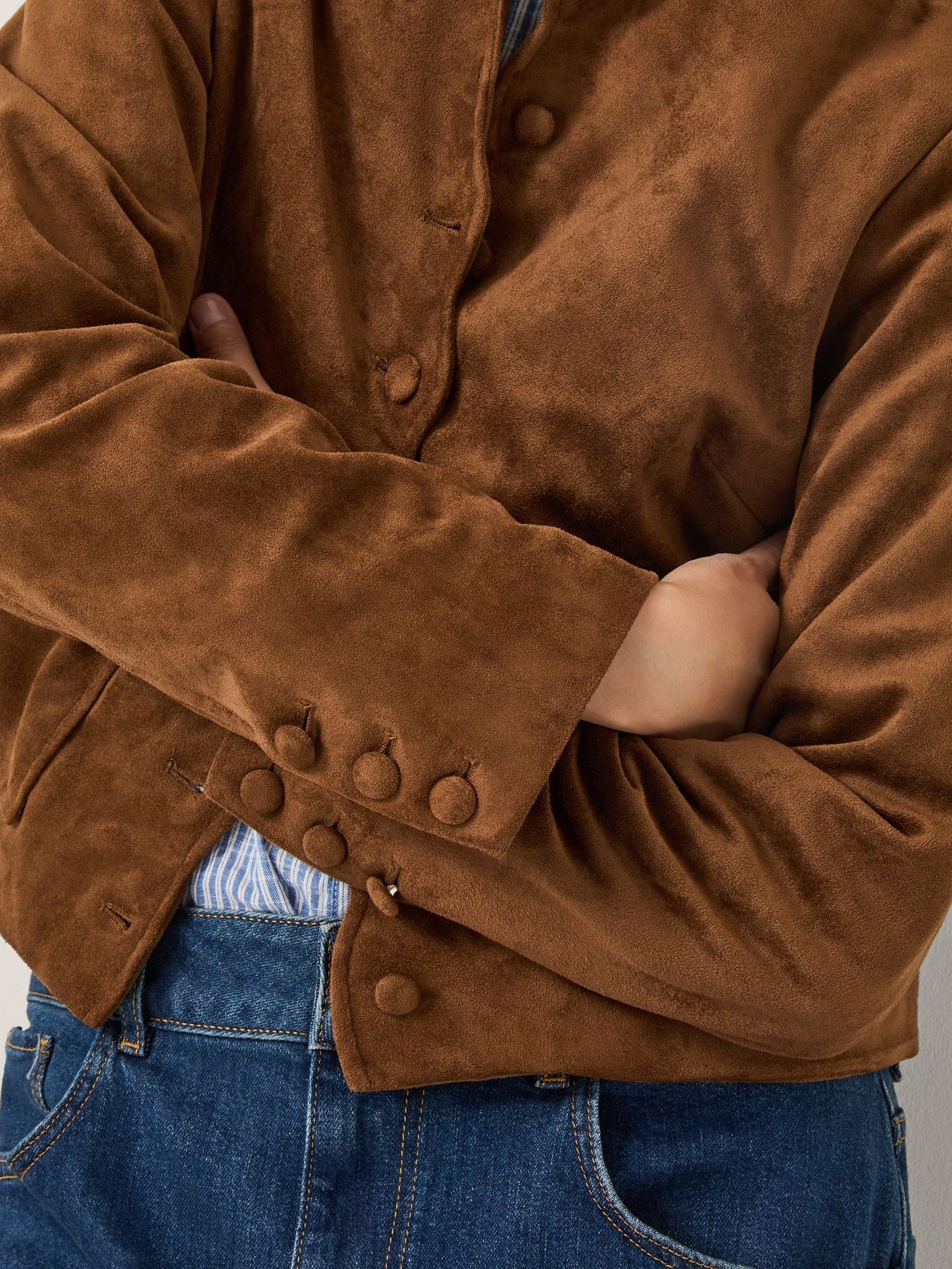 Buy Monsoon Brown Isla Suedette Jacket from the Next UK online shop