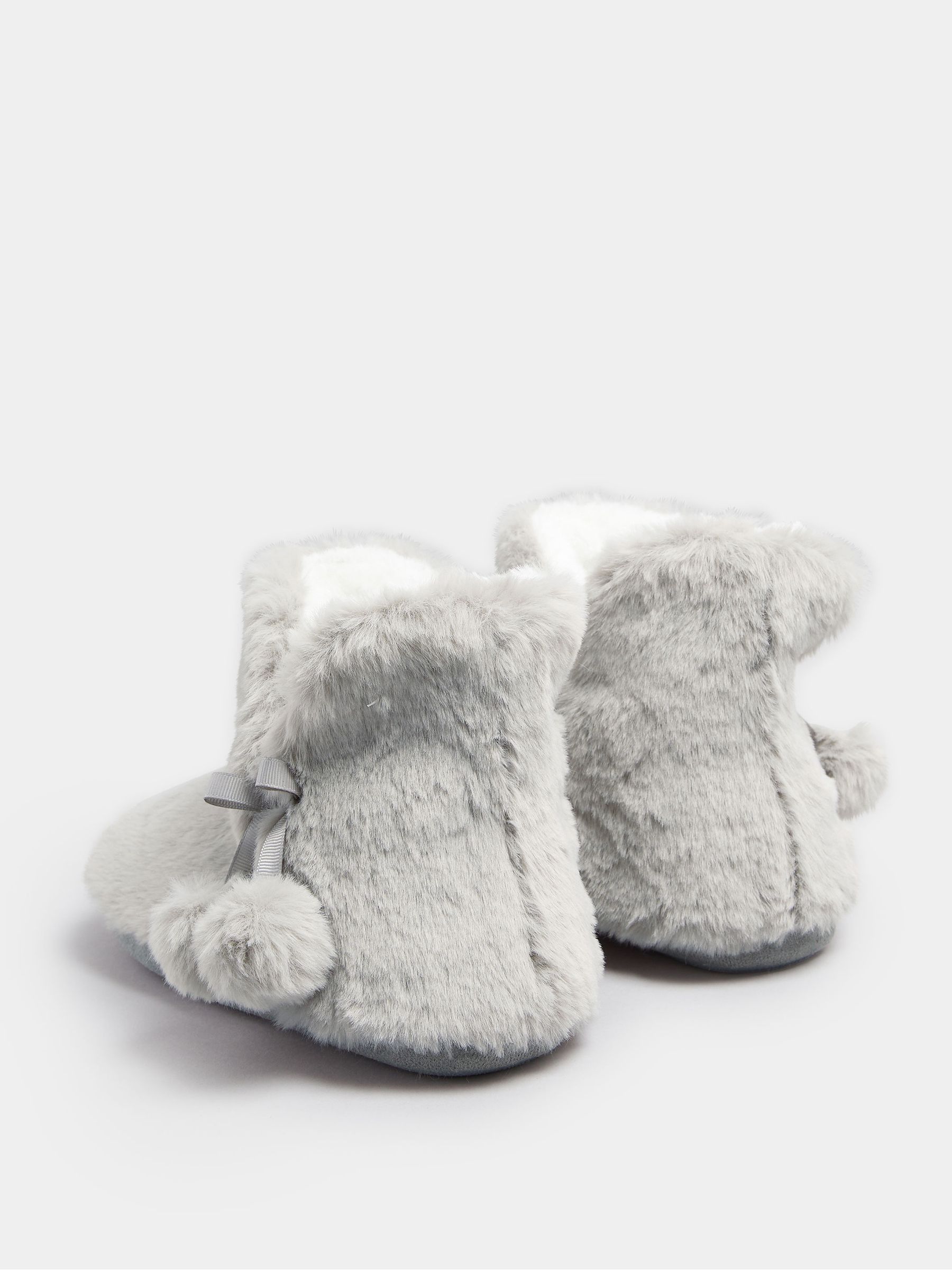 Buy Yours Curve Grey Pom Pom Faux Boots from Next Gibraltar