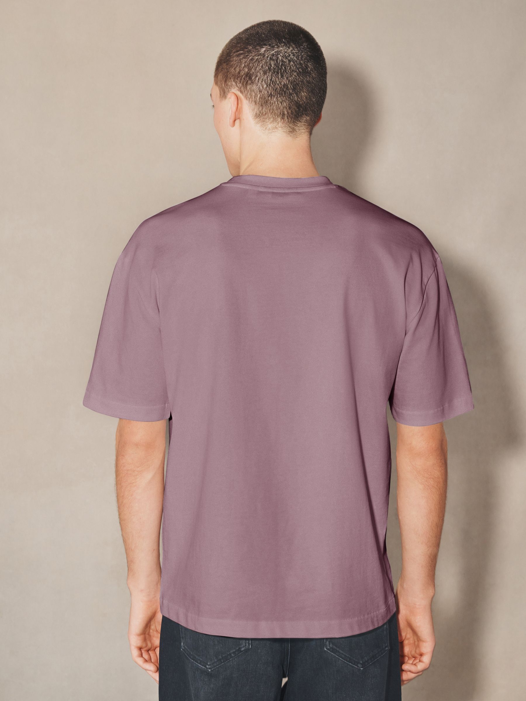 Buy Purple EDIT Textured Boxy Fit T-Shirt from Next Kuwait
