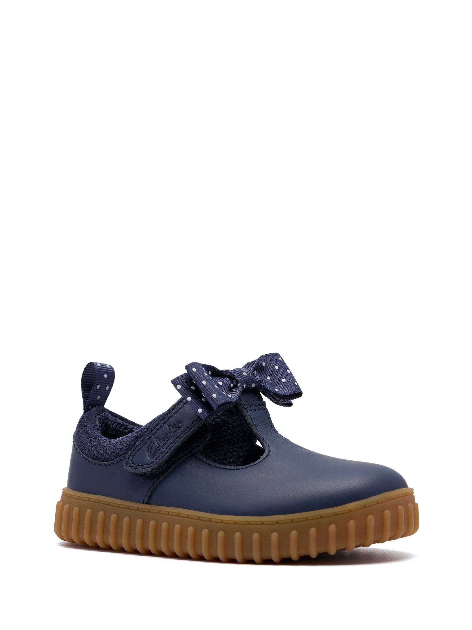 Buy Clarks Blue Wide Fit (G) Cove Bow Toddler Shoes from Next Czech ...