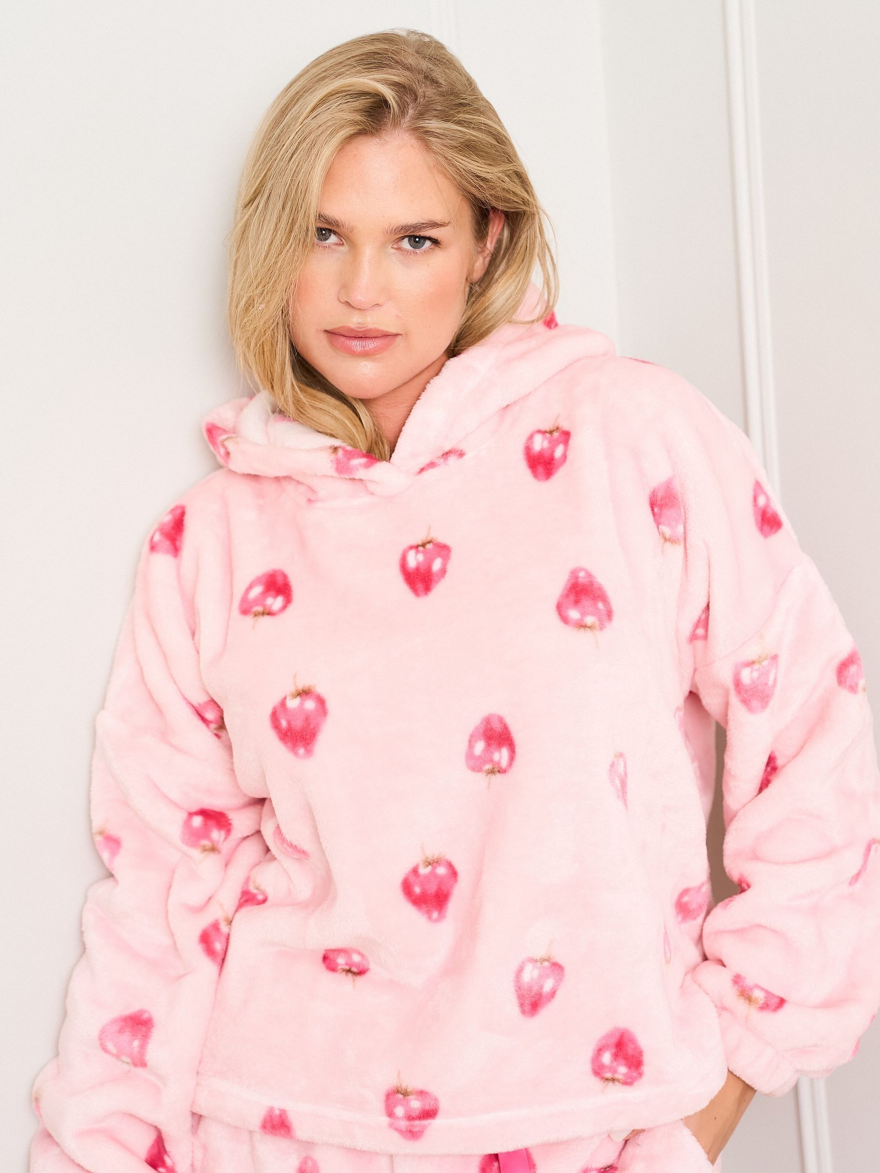 Buy Jim Jam the Label Pink Strawberry Print Twosie Pyjamas from the ...