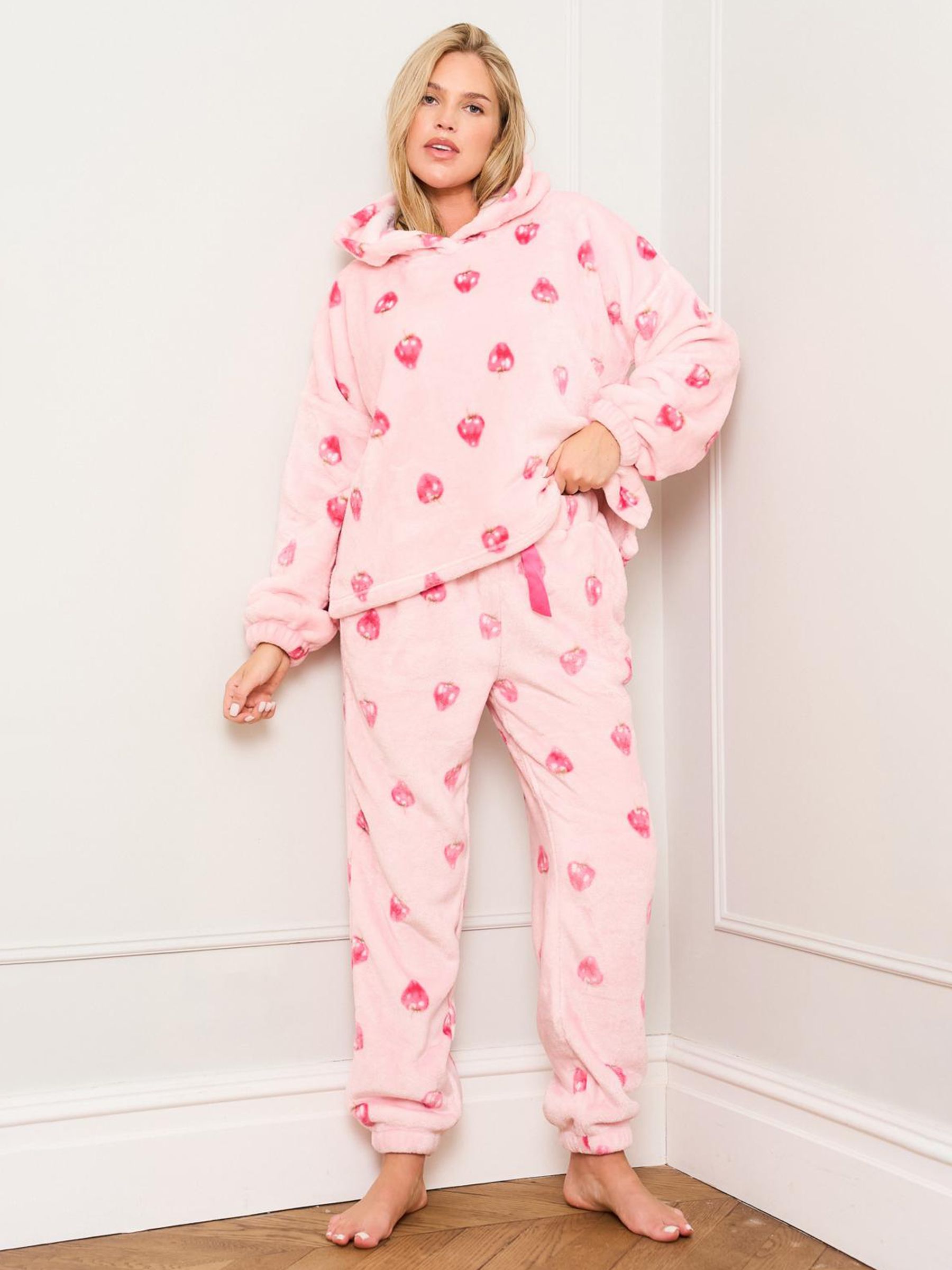 Buy Jim Jam the Label Pink Strawberry Print Twosie Pyjamas from the ...