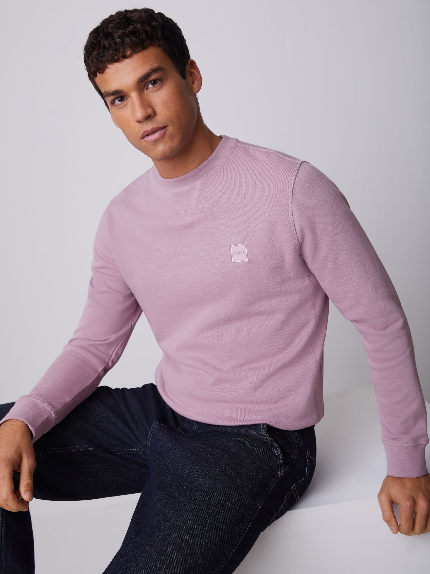 Buy BOSS Purple Wetalk Logo Sweat Top from Next Denmark