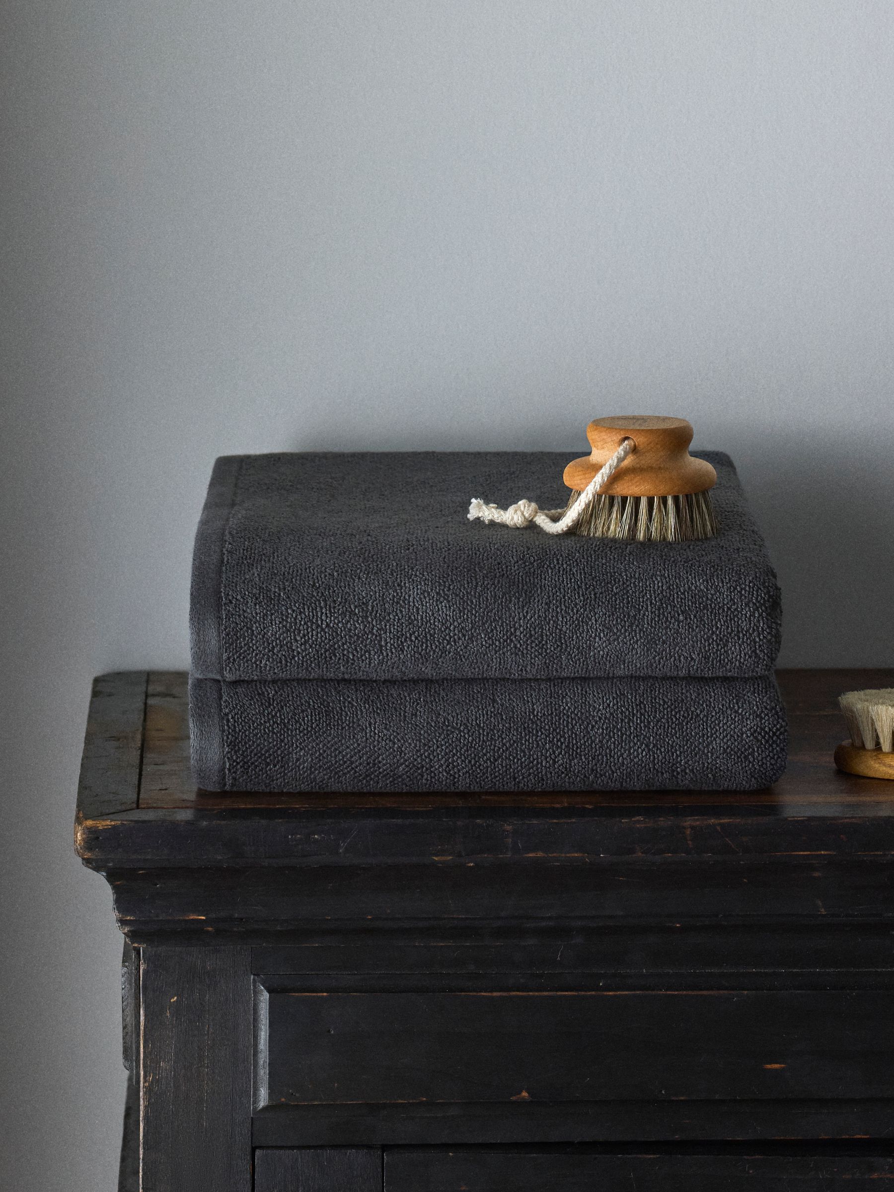 Buy The Set 2 Pack Charcoal Grey Popcorn Textured Bath Towels from the ...